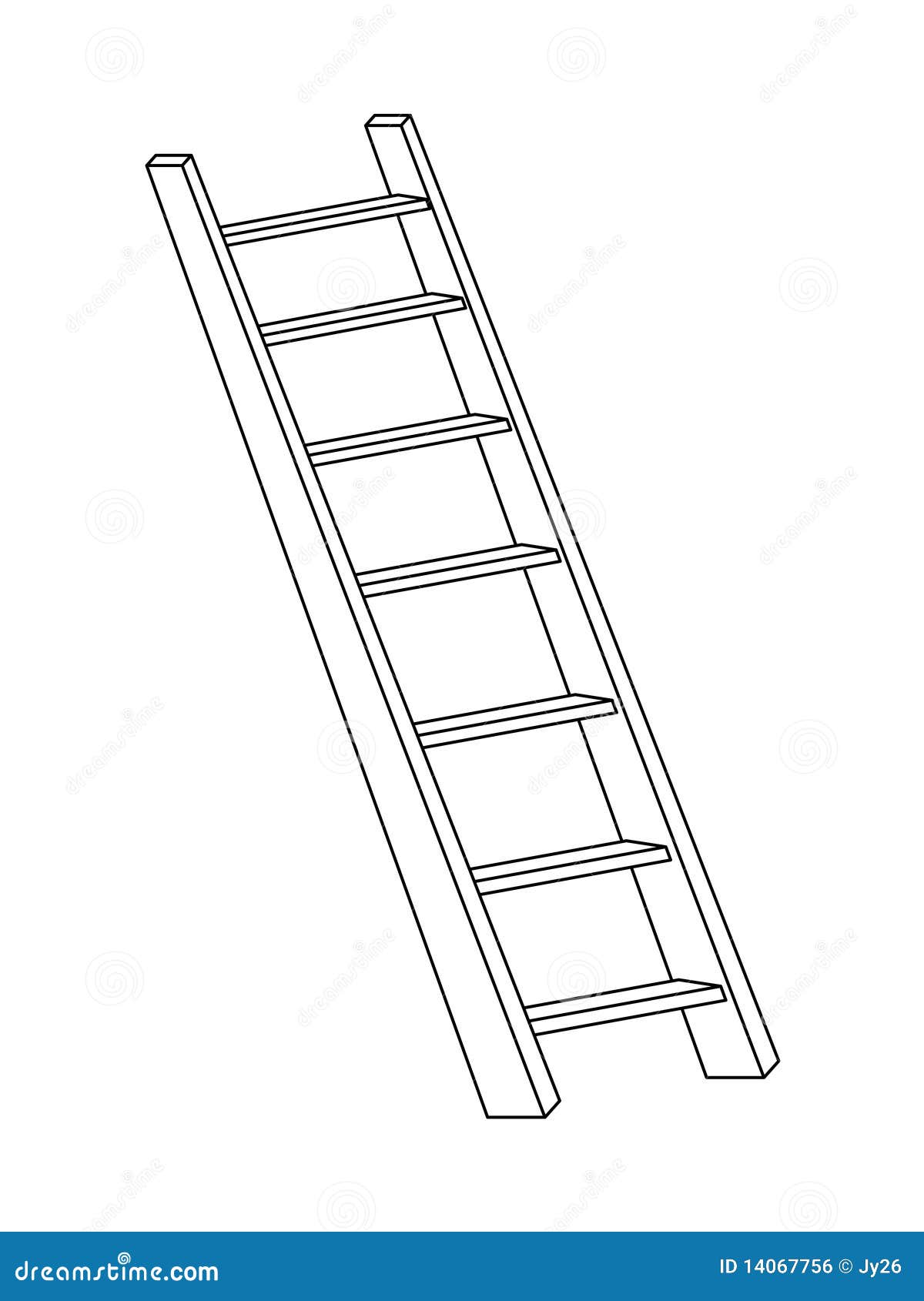 3d ladder stock vector. Illustration of stairway, aluminum - 14067756