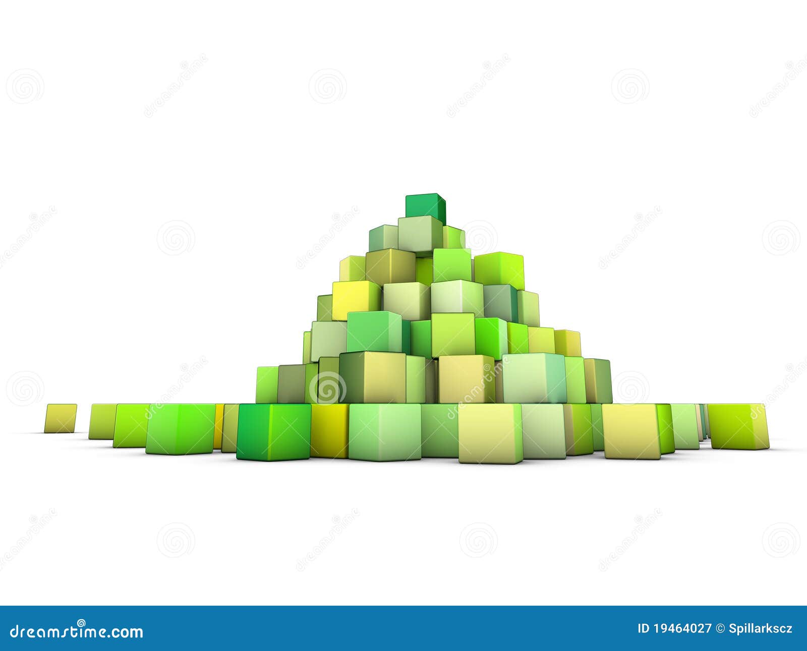 3d Large Stack of Green Cubes on White Stock Illustration ...