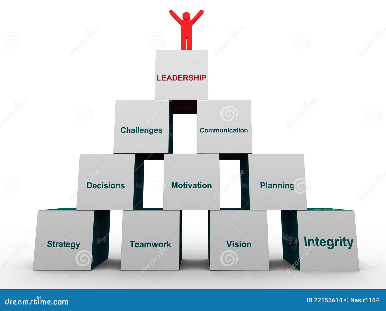 3d Leader and Leadership Pyramid Stock Illustration - Illustration of ...