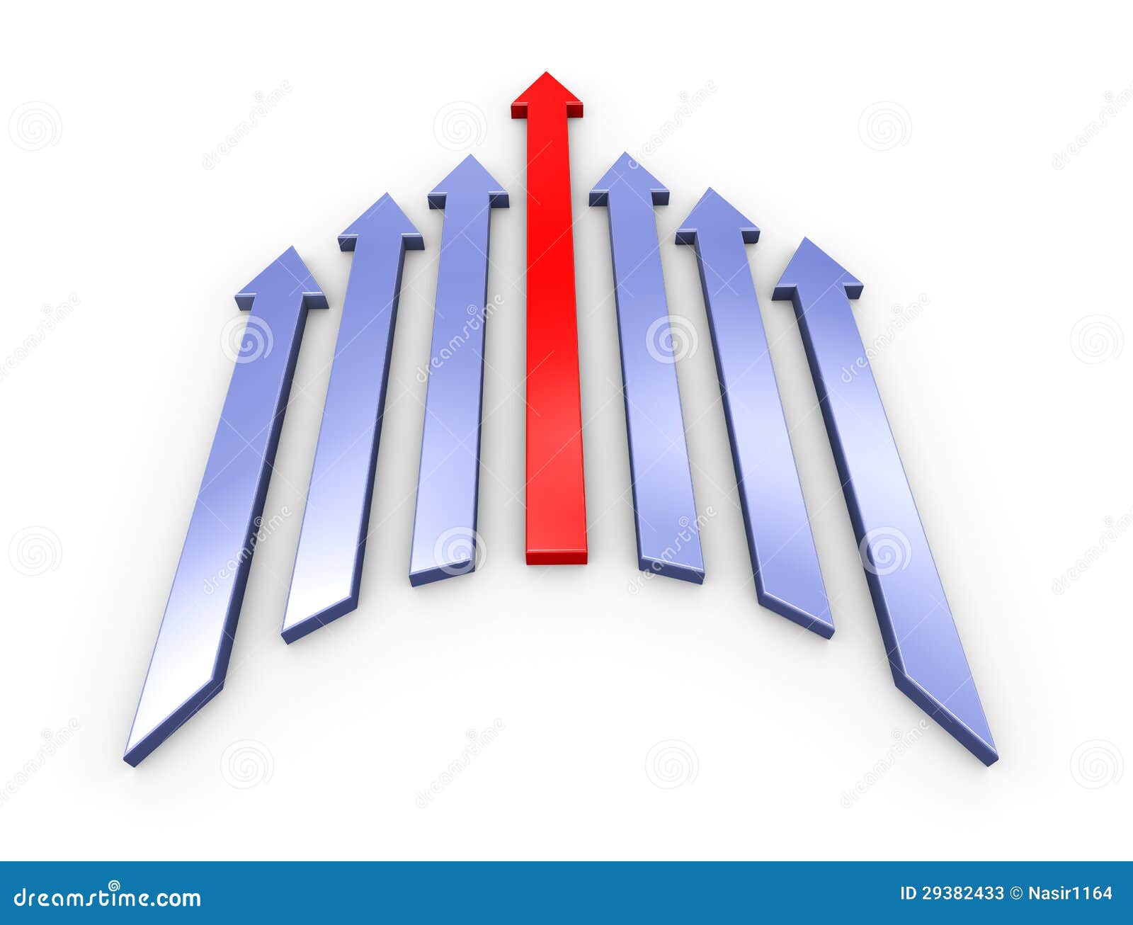 3d leading red arrow stock illustration. Illustration of rendering ...