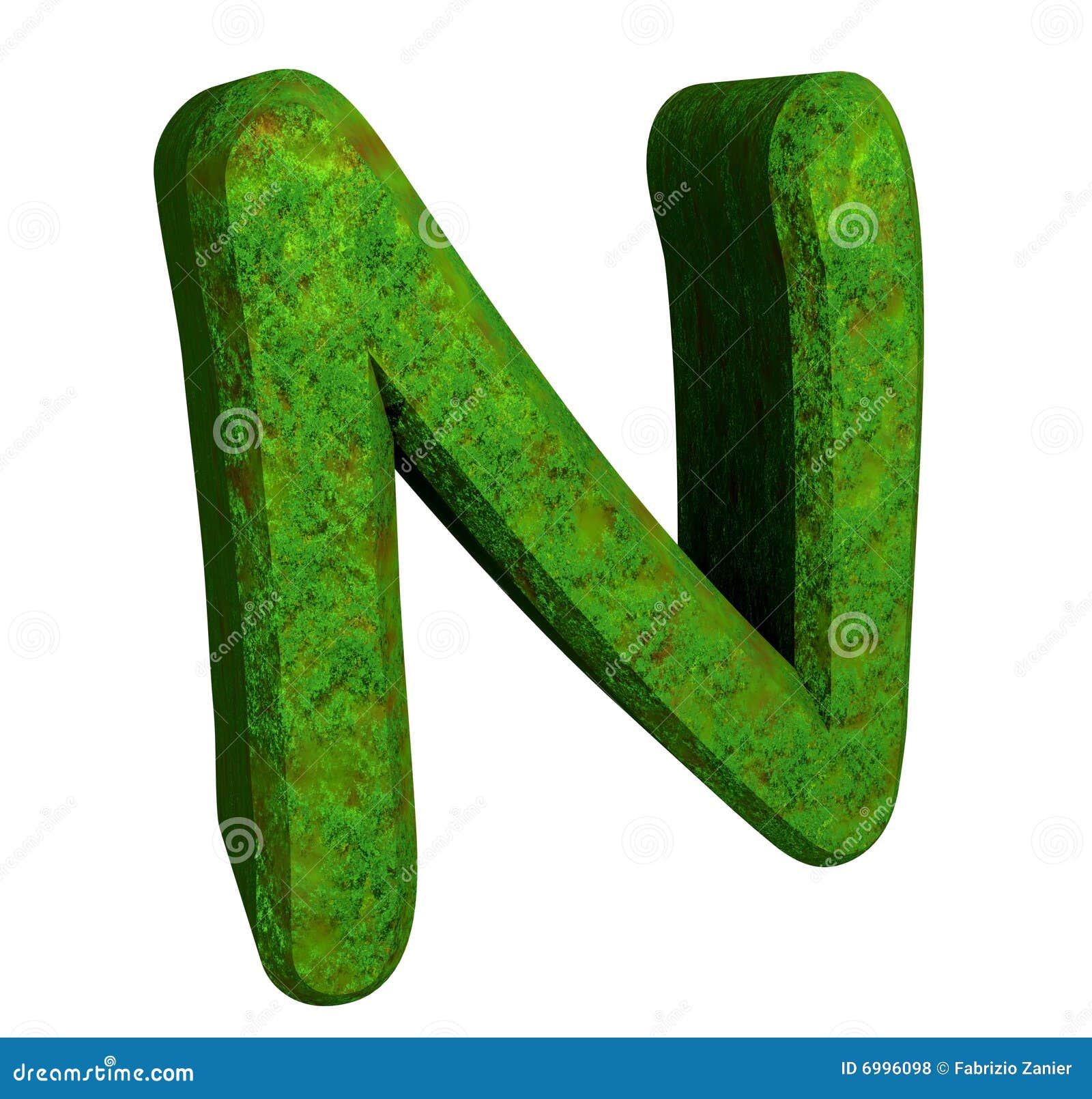 3d letra N en hierba verde stock de ilustración. Ilustración de fuente ...