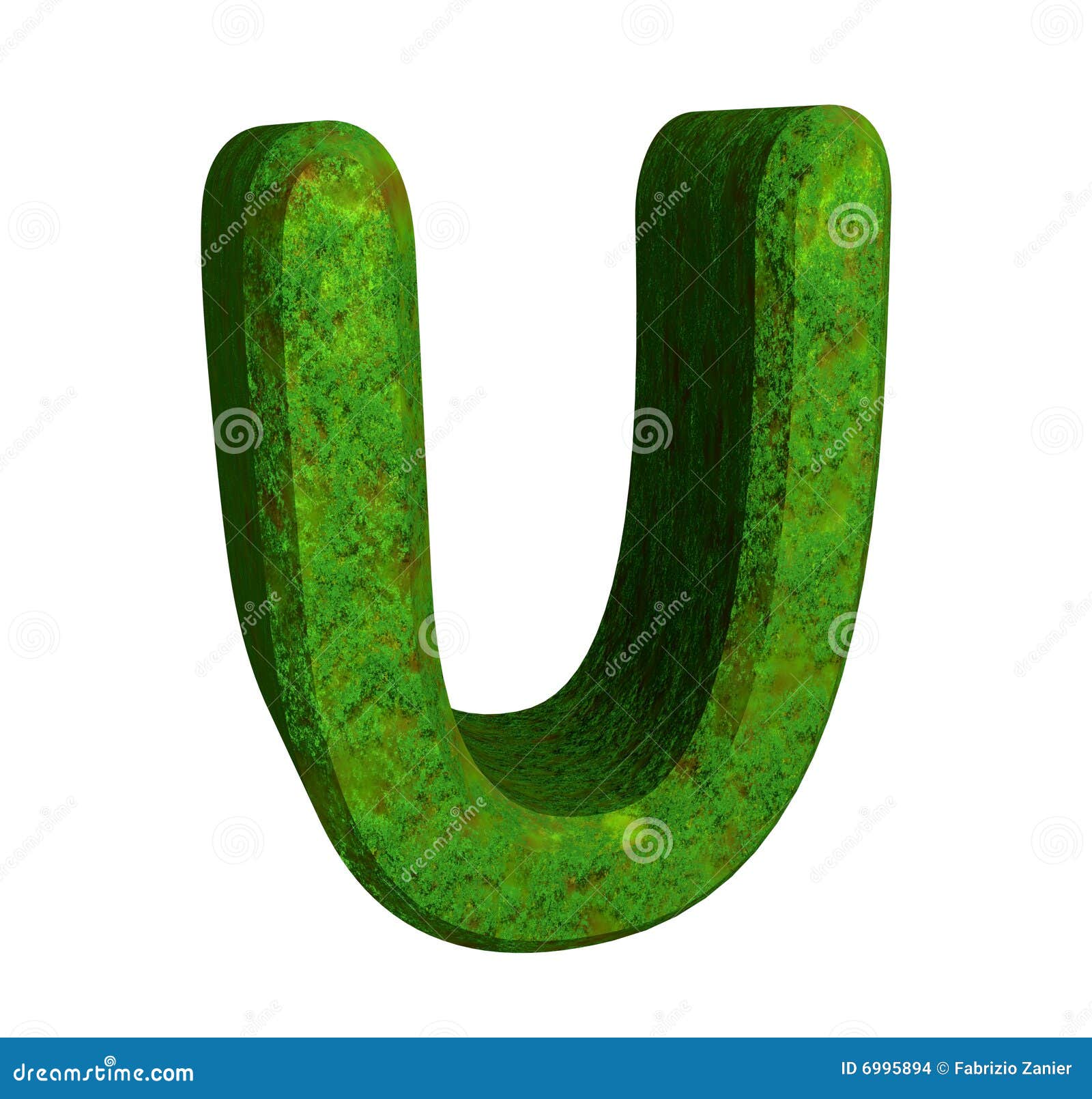 3d lettera U in erba verde illustrazione di stock. Illustrazione di ...