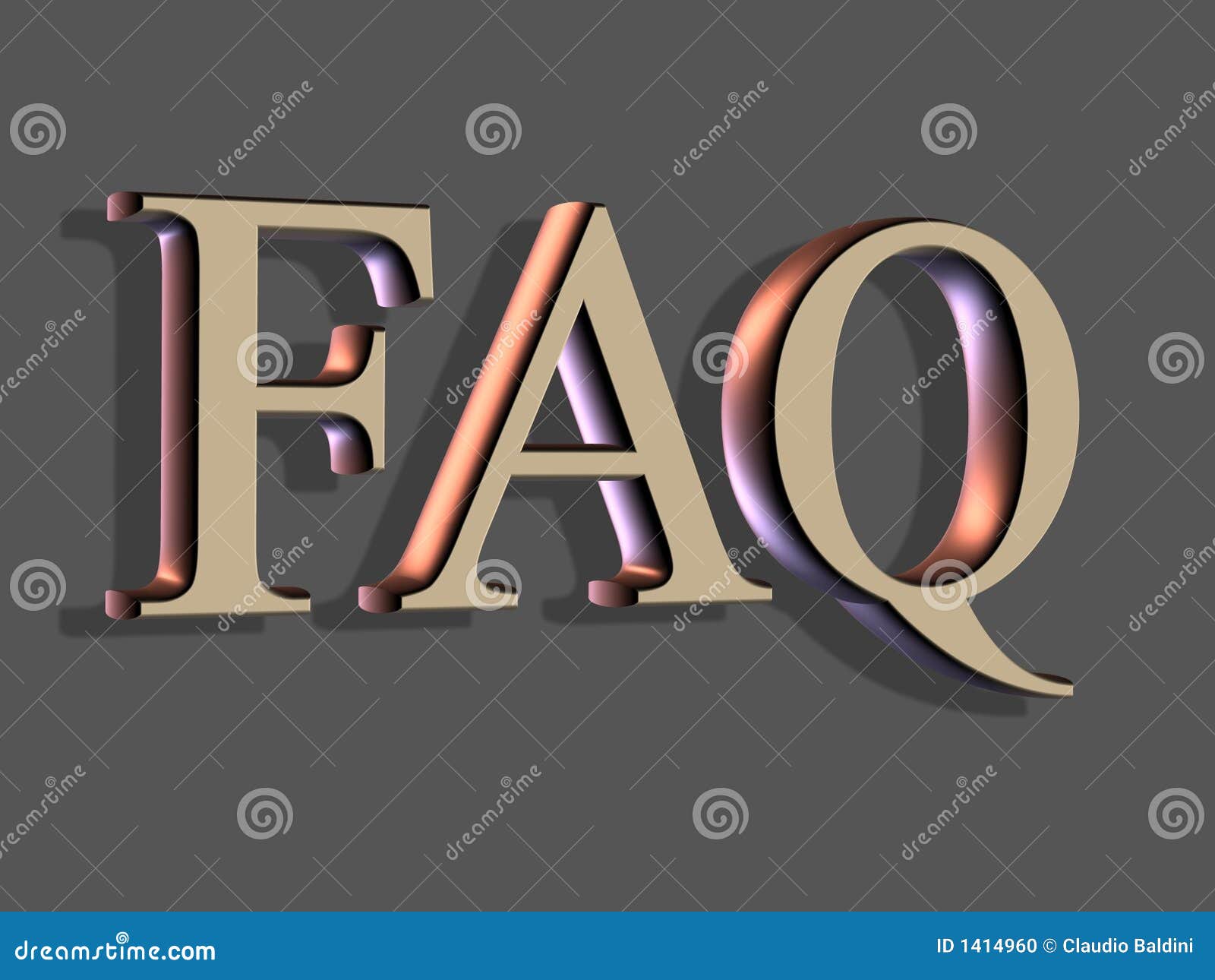 3D Lettering: FAQ stock illustration. Illustration of doubt - 1414960