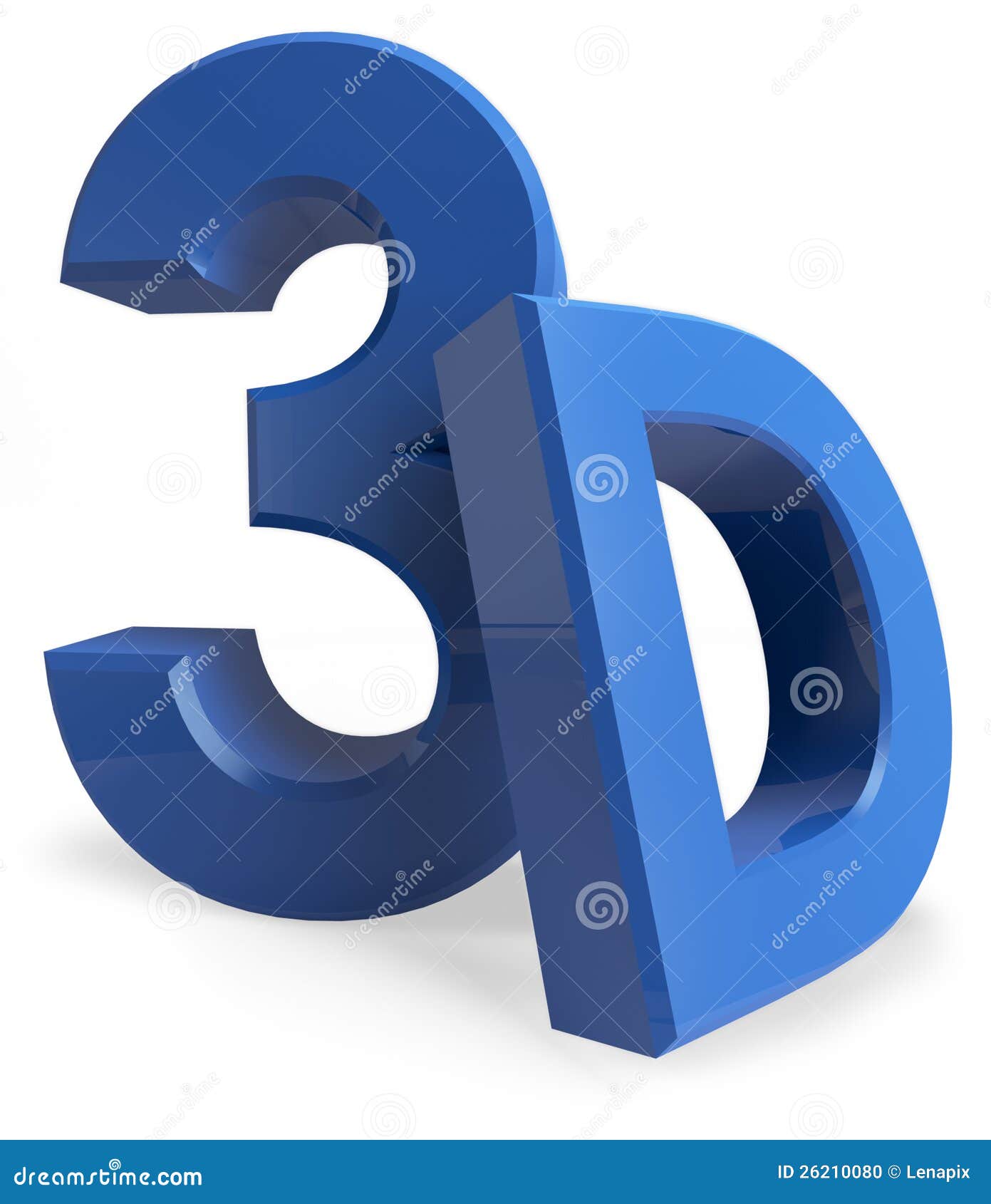 3D Letters Isolated on White Stock Illustration - Illustration of blue ...