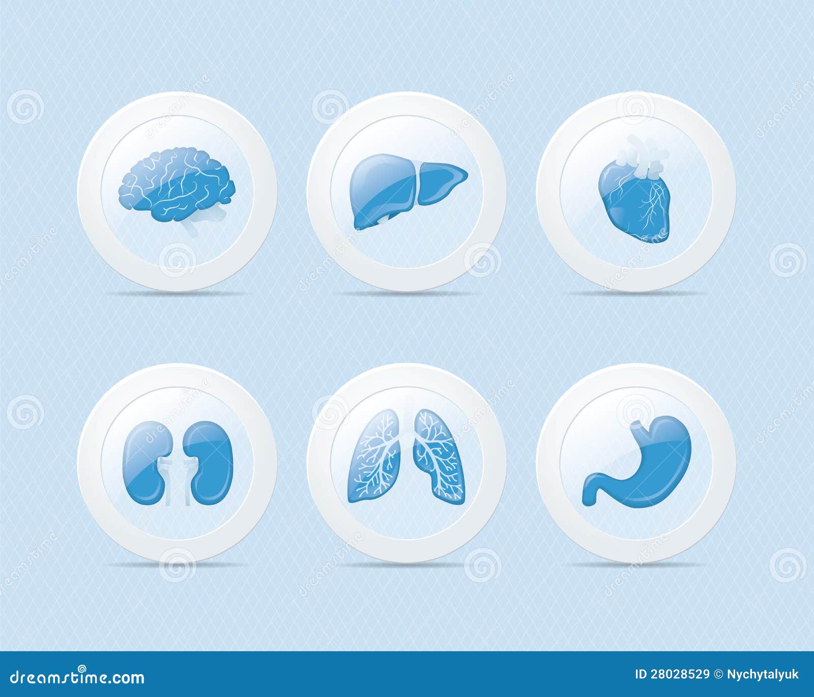 3D Light Blue Medical Icons, Buttons Stock Vector - Illustration of ...