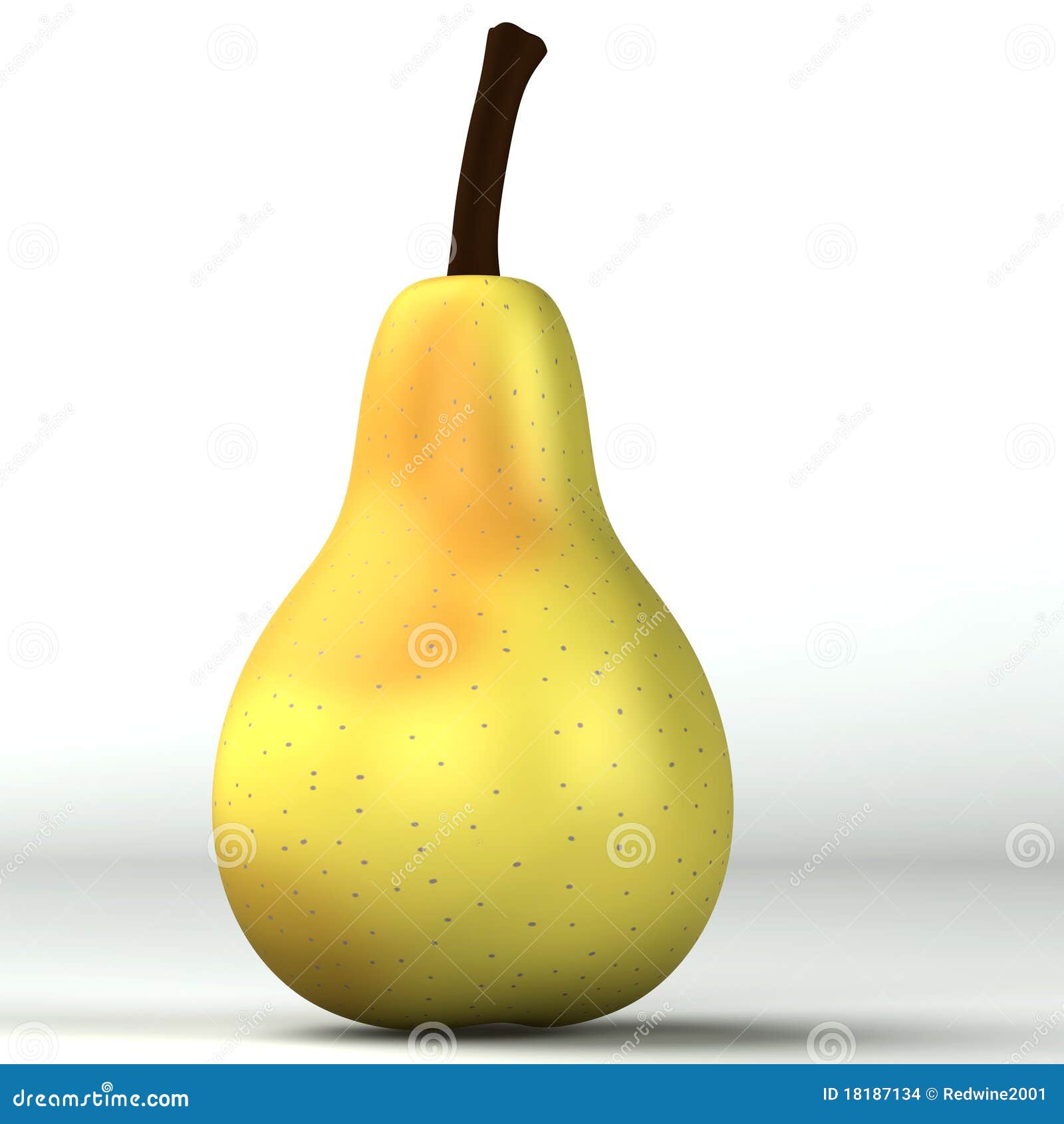 3d Light Yellow Pear Isolated Stock Illustration - Illustration of food ...