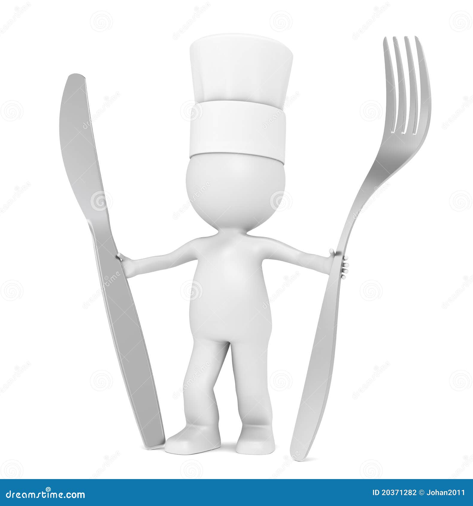 3D Little Human Character the Chef Stock Illustration - Illustration of ...