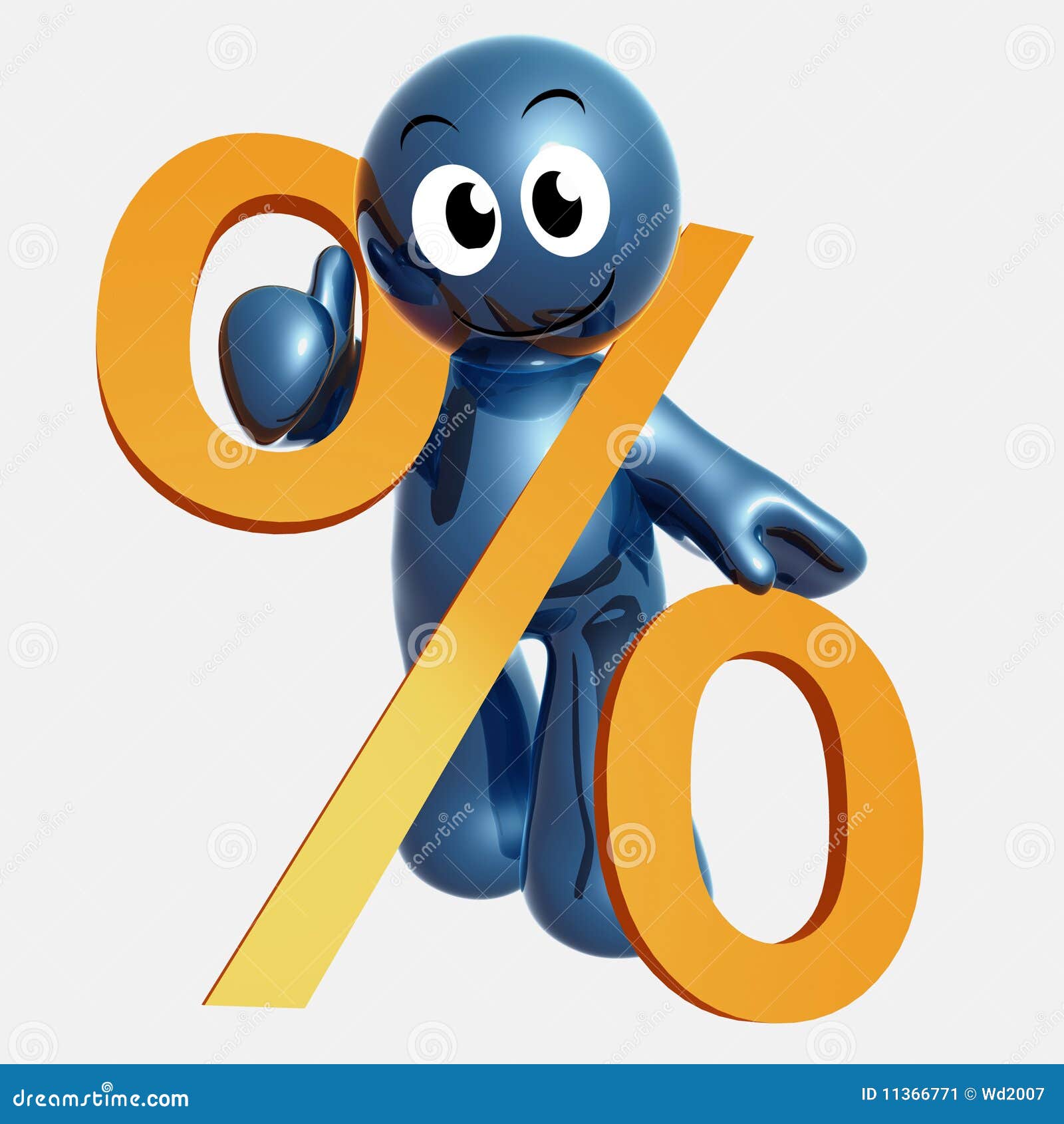 3d Little Icon with Percentage Discount Sign Stock Illustration ...