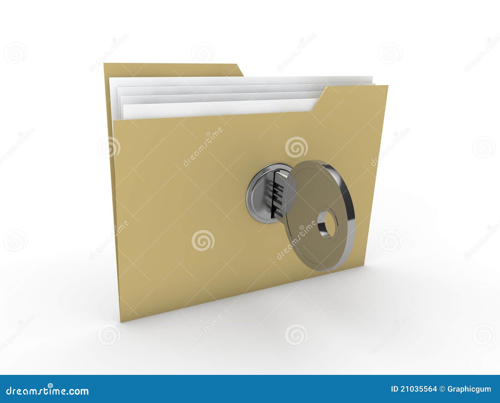 Lock And Folder Icon Set, With Blue Doodle Design. Vector Illustration ...