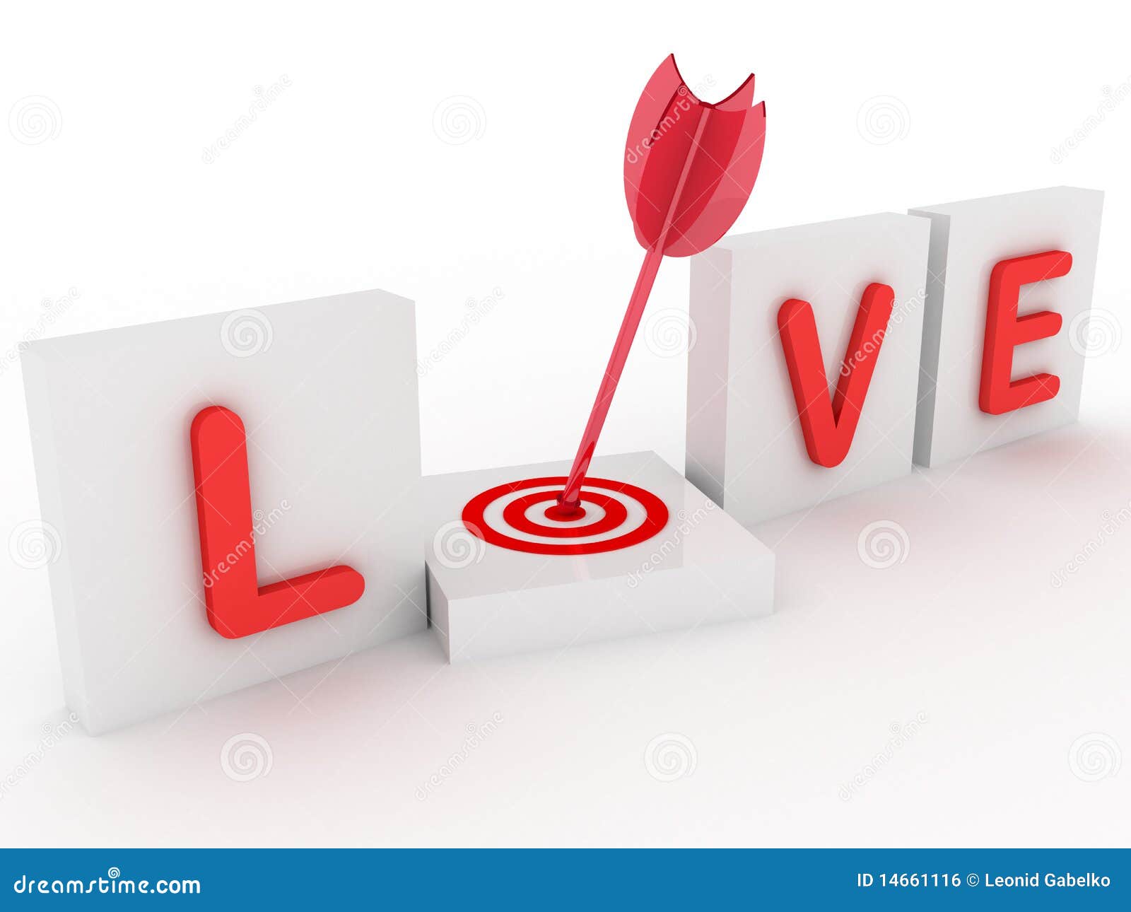 3d love with target stock illustration. Illustration of romance - 14661116
