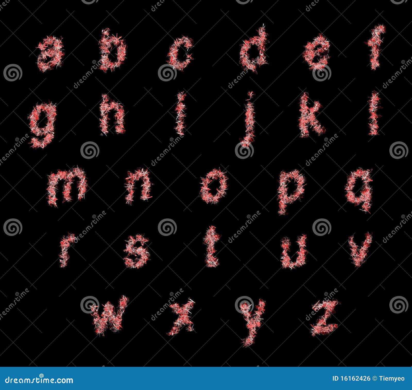 3D Lowercase Alphabets Scatter Illustration Stock Illustration ...