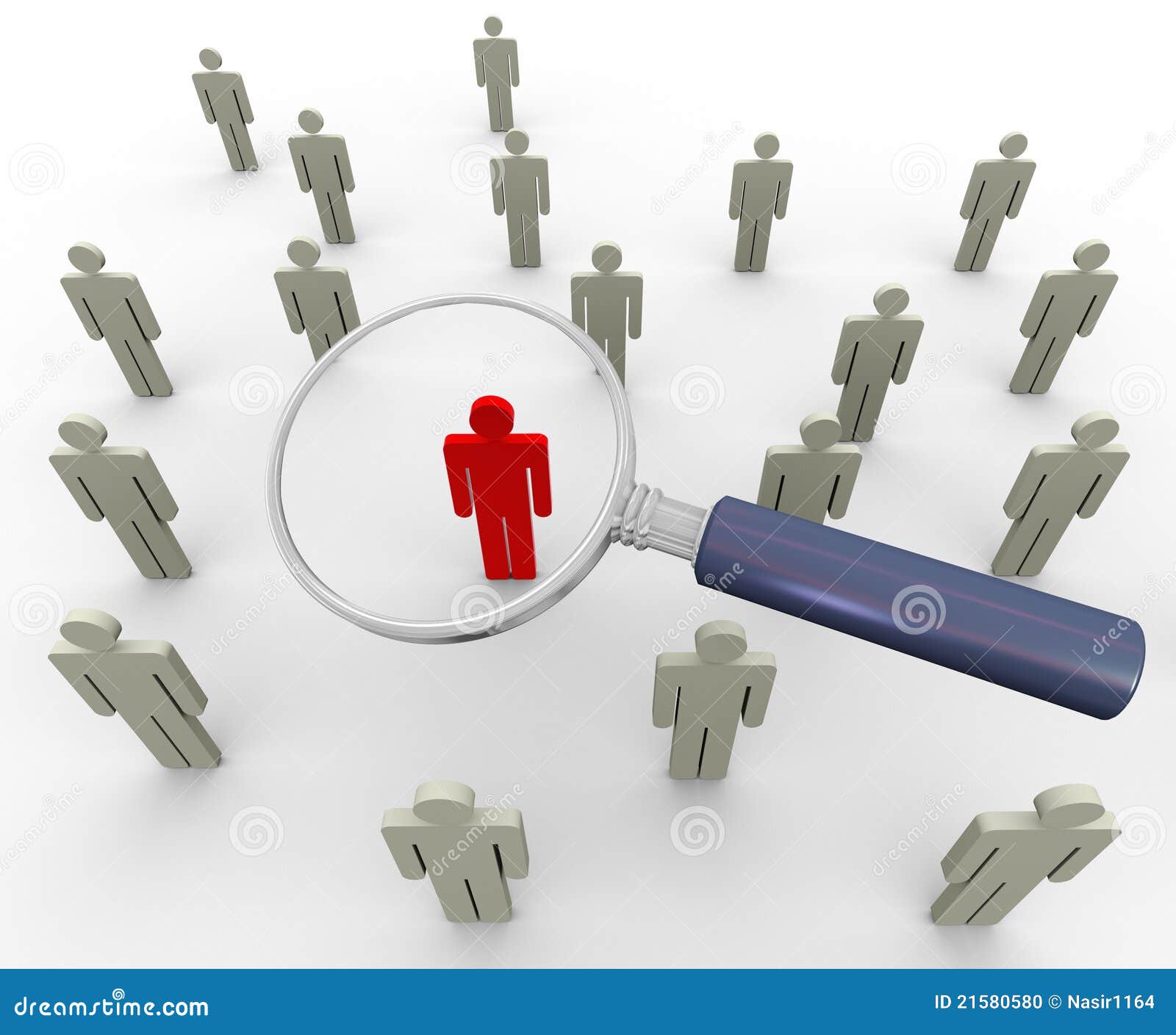 3d magnifier and people stock illustration. Illustration of employment ...