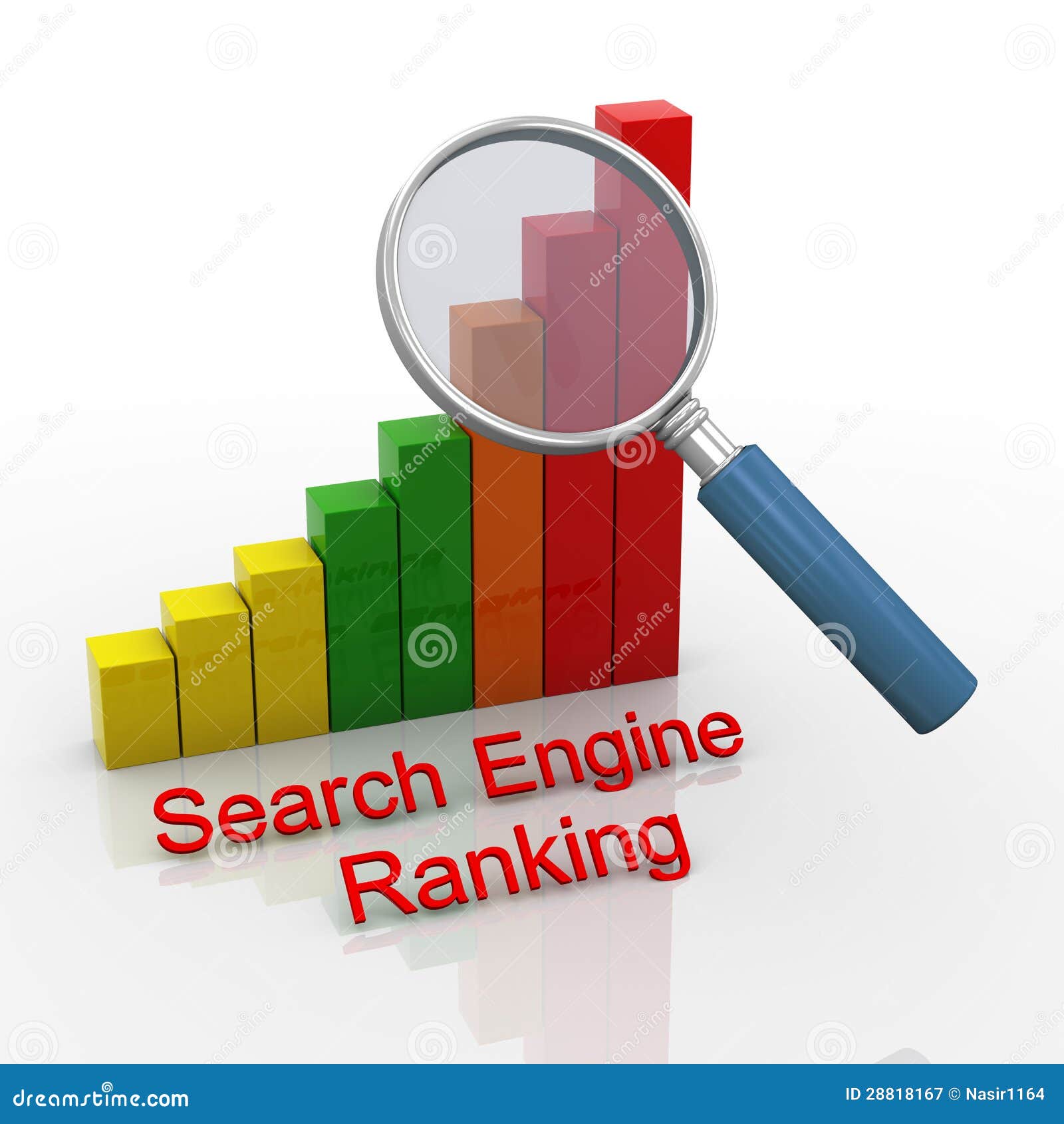 3d Magnifier and Site Ranking Stock Illustration - Illustration of ...