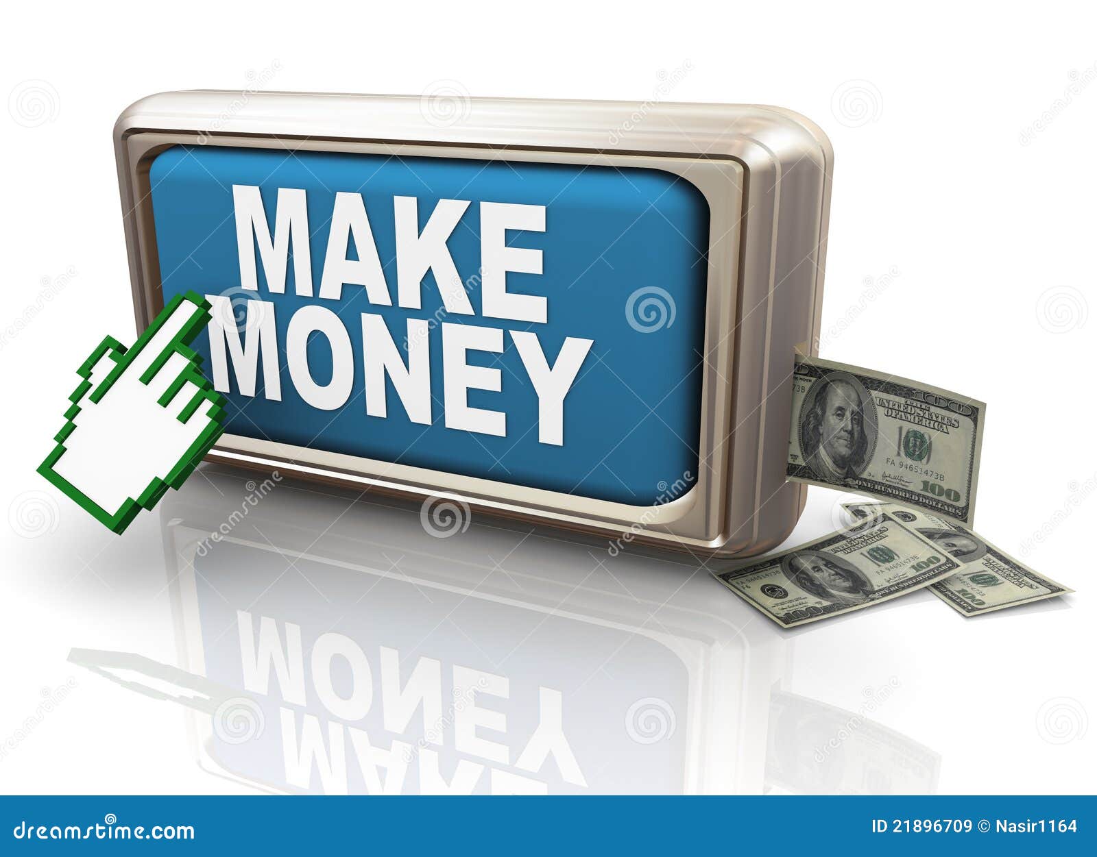 3d make money button stock illustration. Illustration of click - 21896709