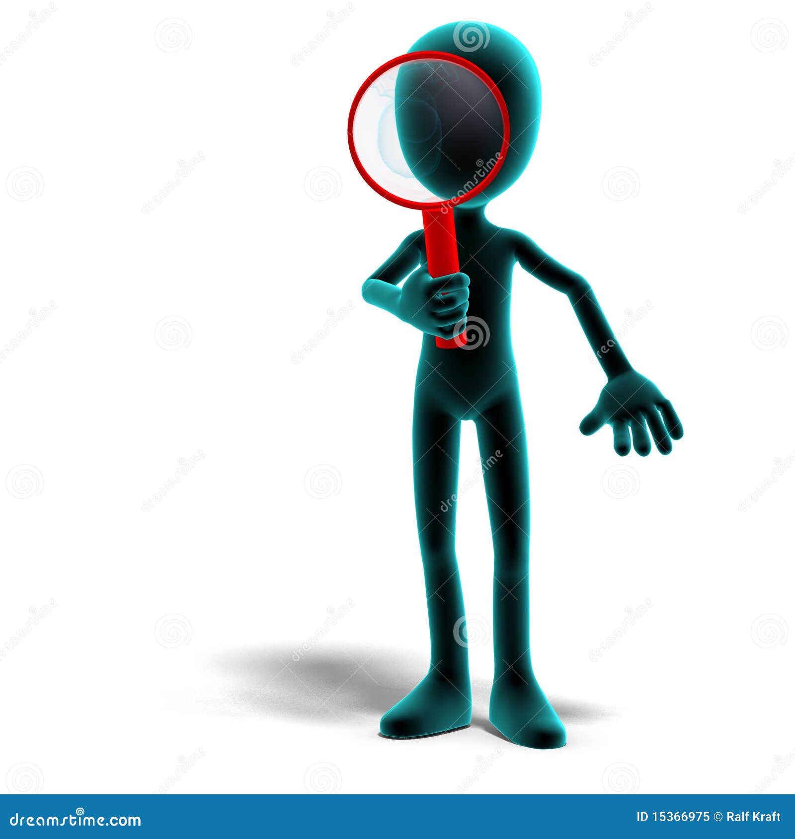 3d Male Icon Toon Character With A Magnifier Picture. Image: 15366975