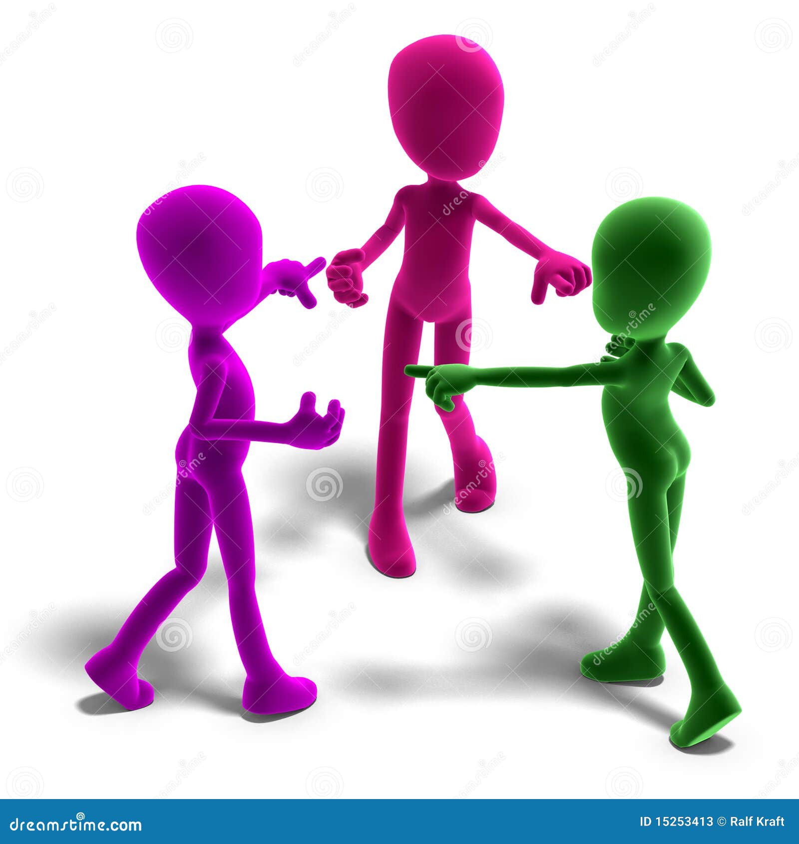 3d Male Icon Toon Characters Charging Each Other Stock Illustration ...