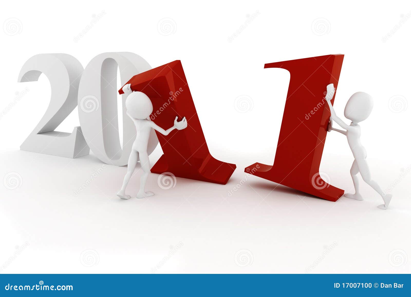 3d Man 2011, Happy New Year! Stock Illustration - Illustration of date ...