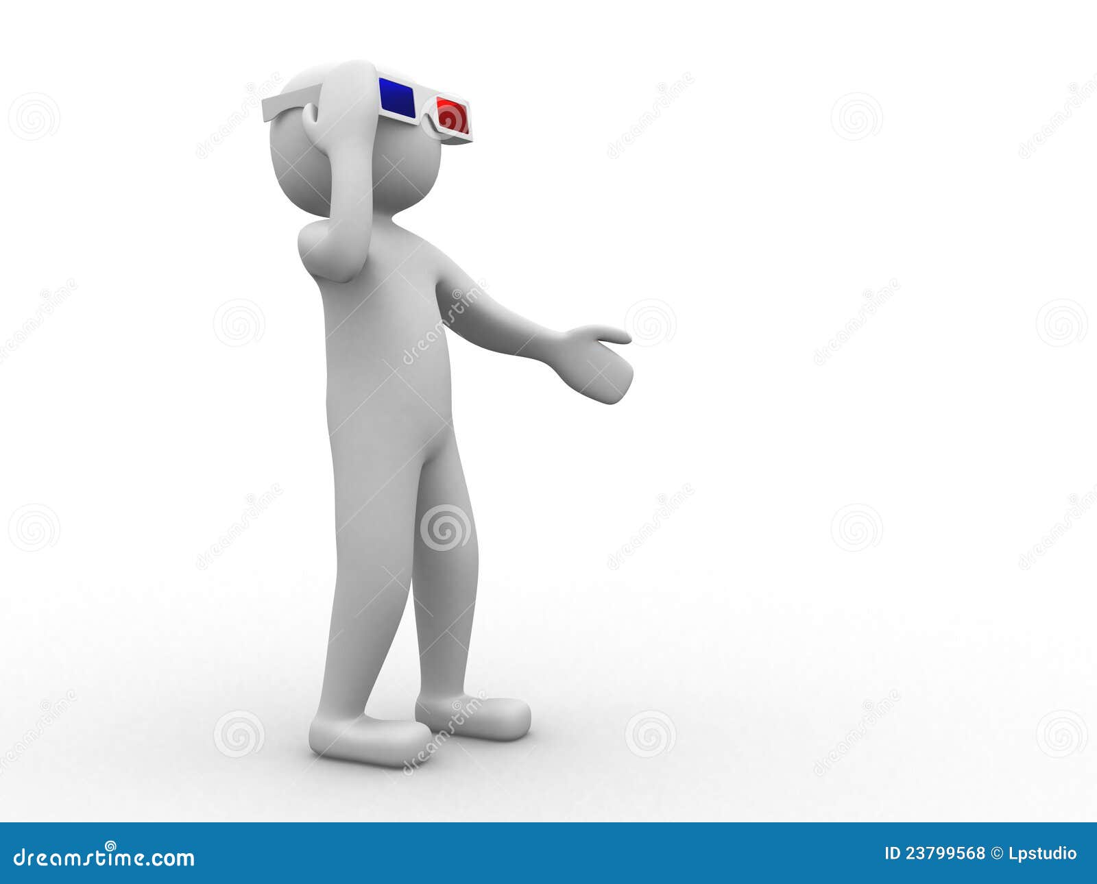 3D man with 3D glasses stock photo. Image of technology - 23799568