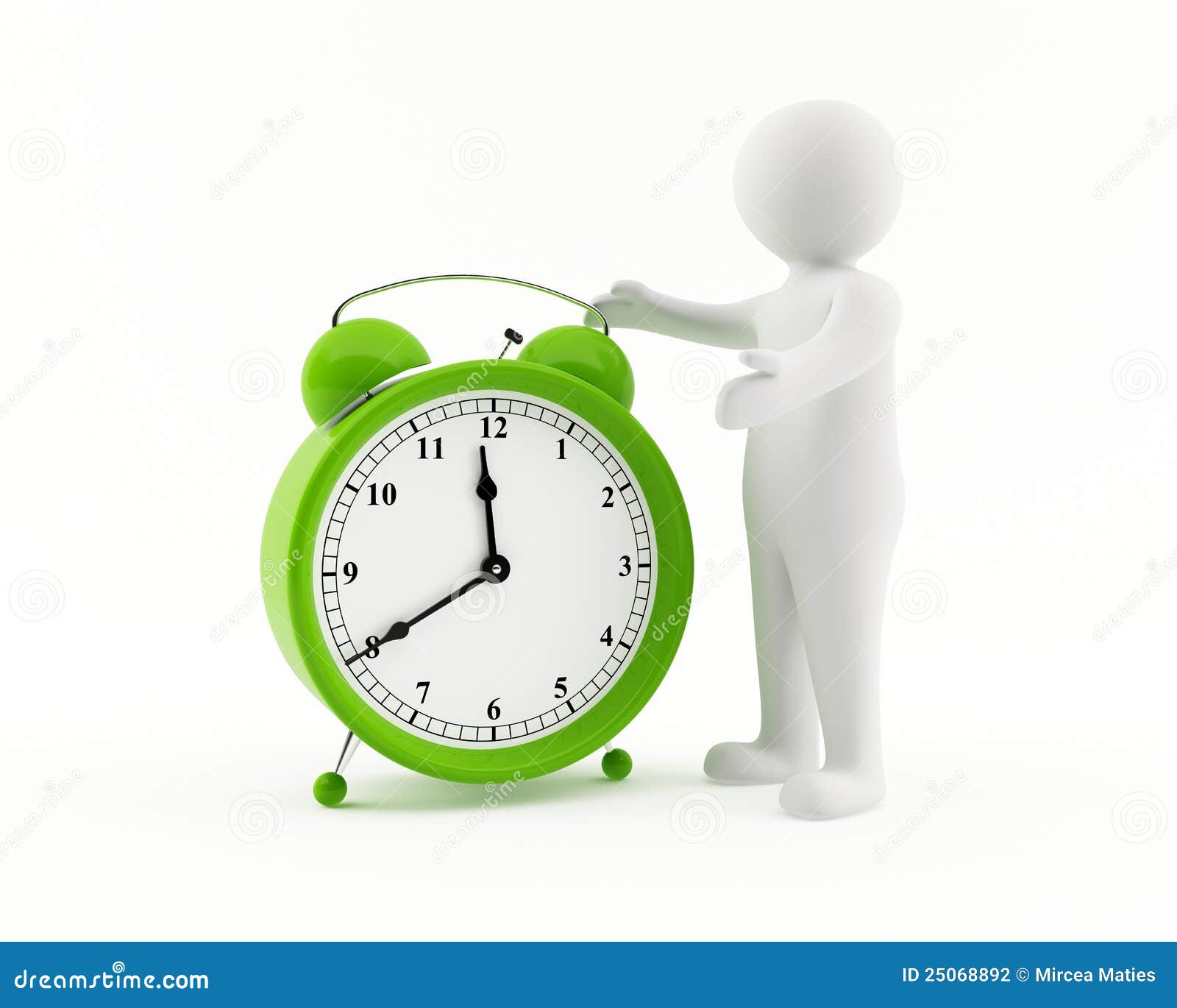 3D Man With An Alarm Clock Stock Photography - Image: 25068892 3D Man With An Alarm Clock Stock Photography - Image: 25068892