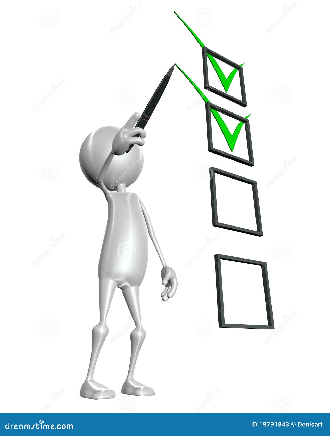 3d man approve symbol stock illustration. Illustration of choice - 19791843