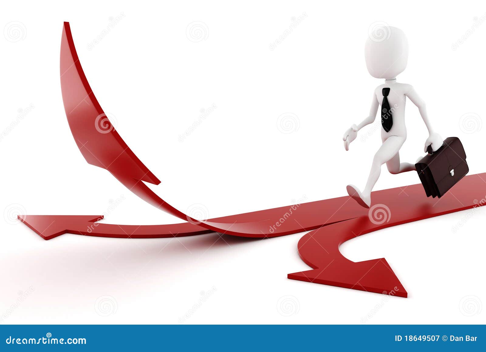 3d Man on Arrow-competition Concept Stock Illustration - Illustration ...