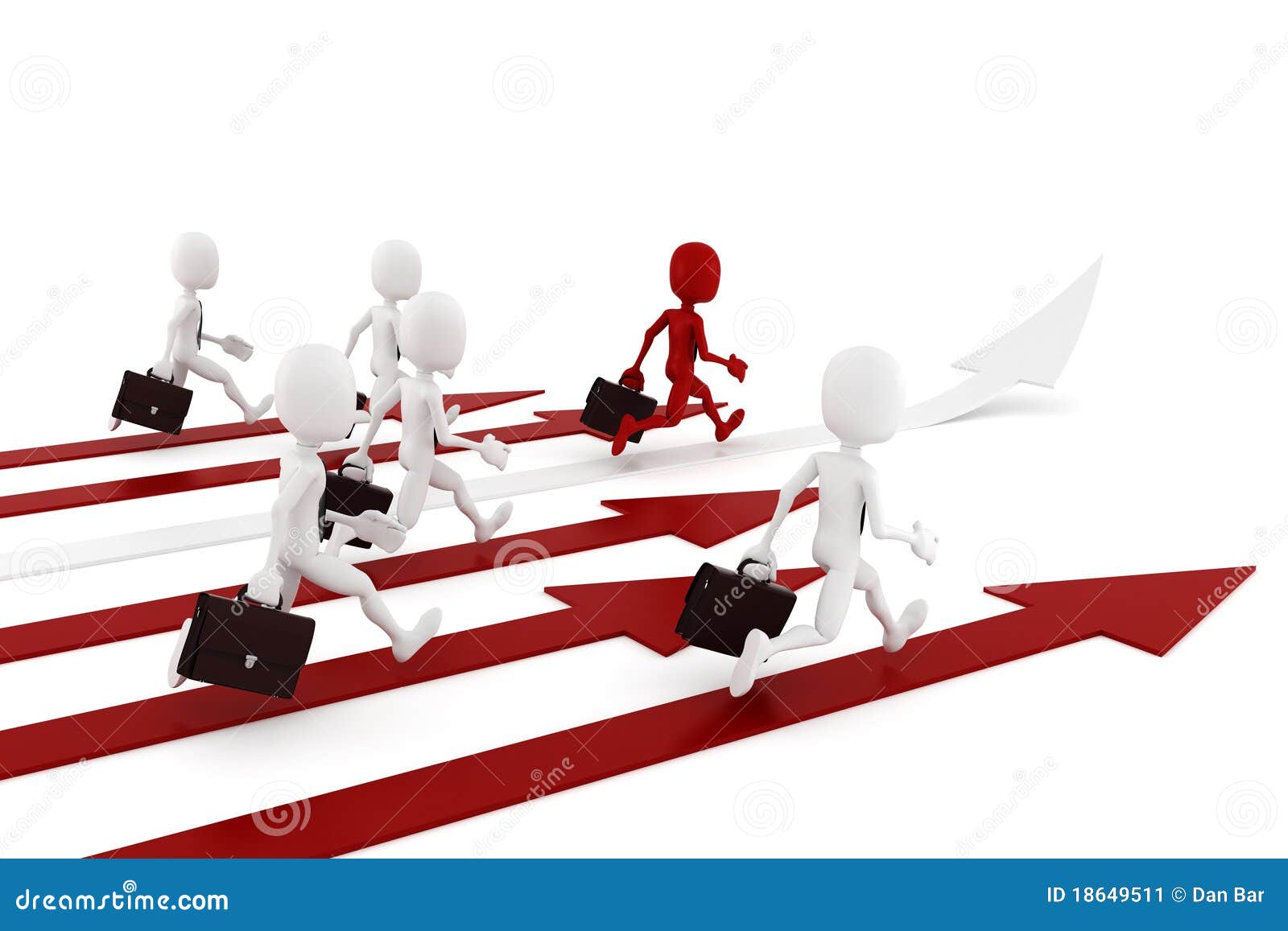 3d Man on Arrow-competition Concept Stock Illustration - Illustration ...