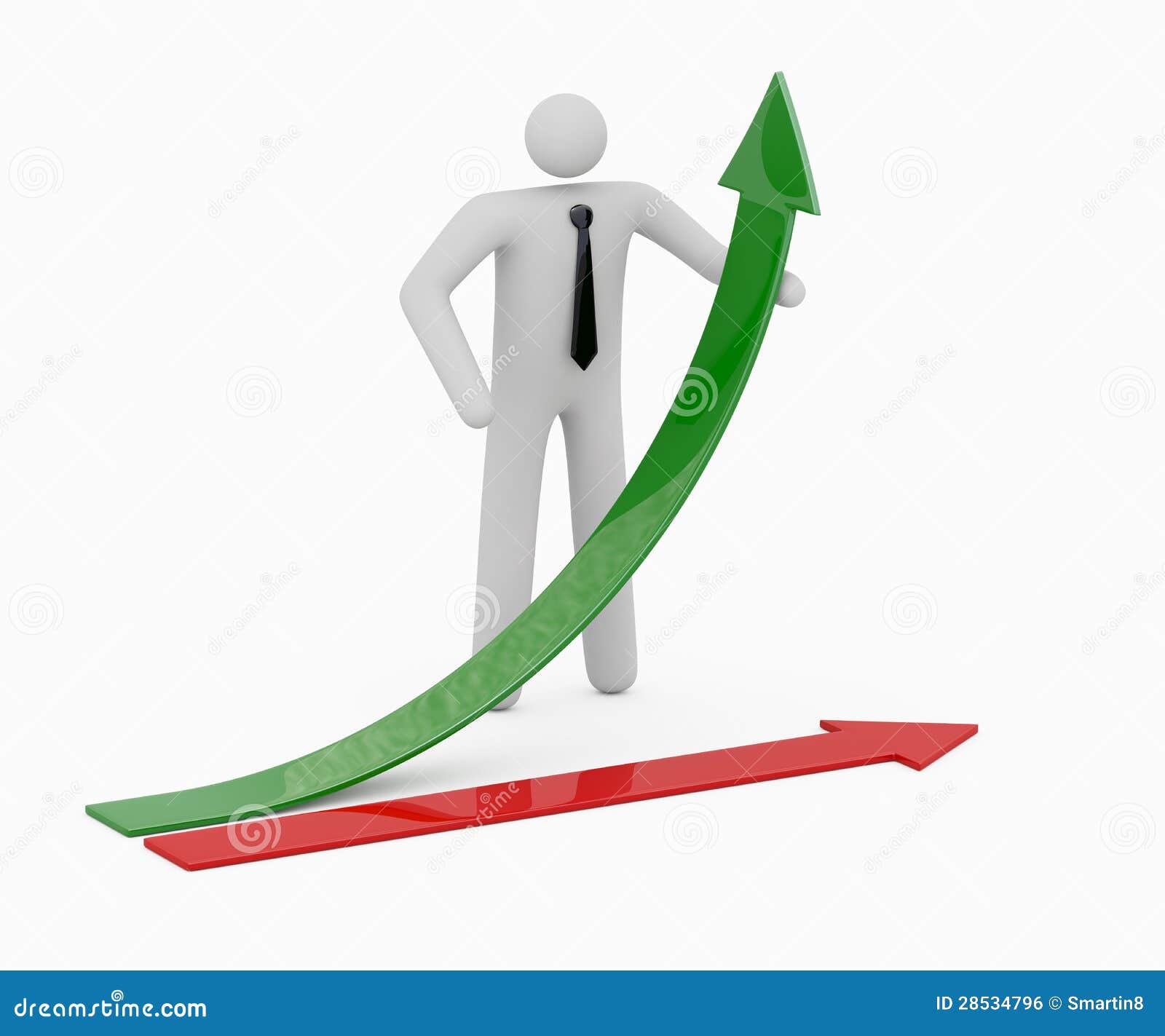 3D man & Arrows stock illustration. Illustration of ascent - 28534796