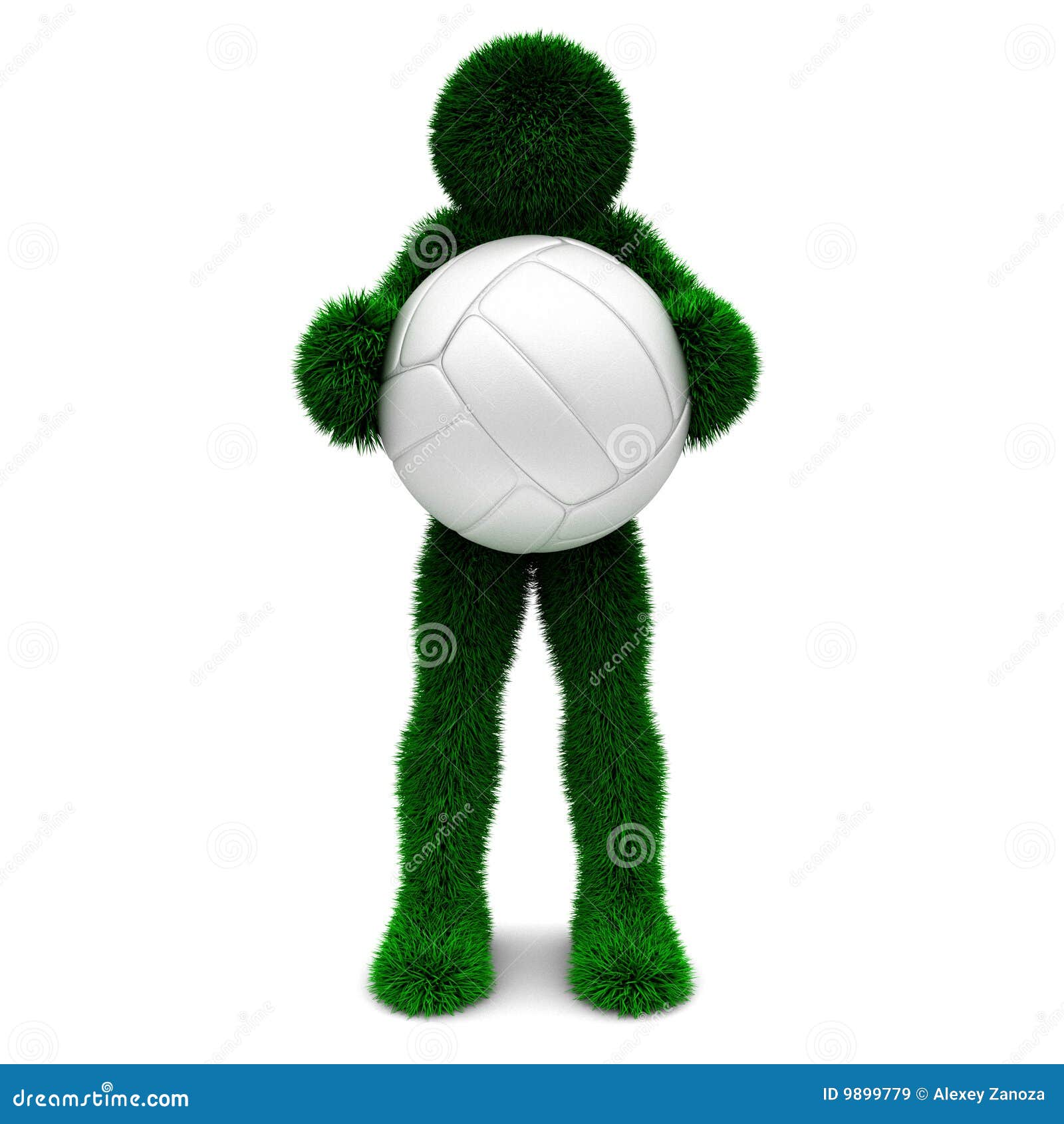 3D Man and Ball Isolated on White. Stock Illustration - Illustration of ...