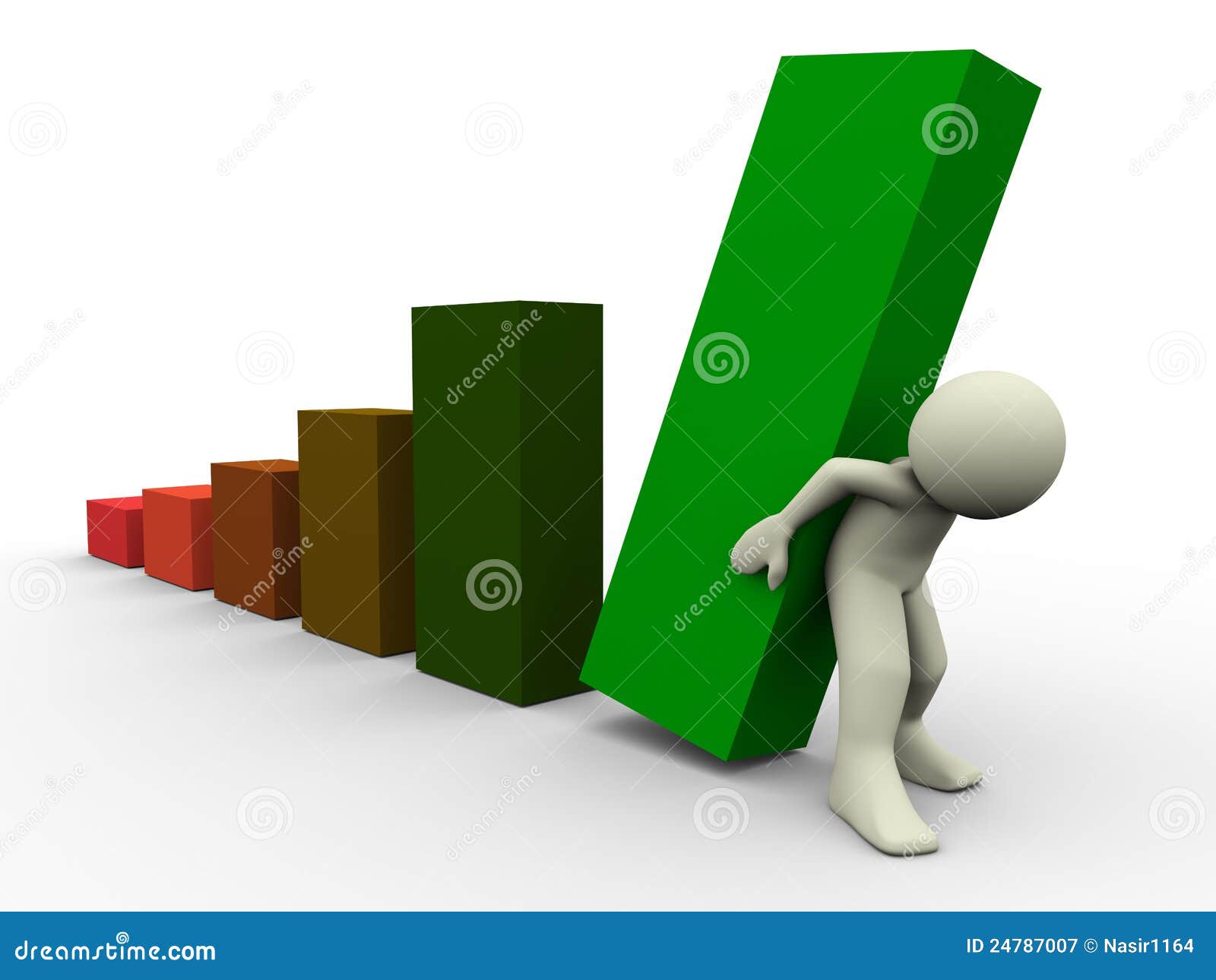 3d man bar support stock illustration. Illustration of achievement ...