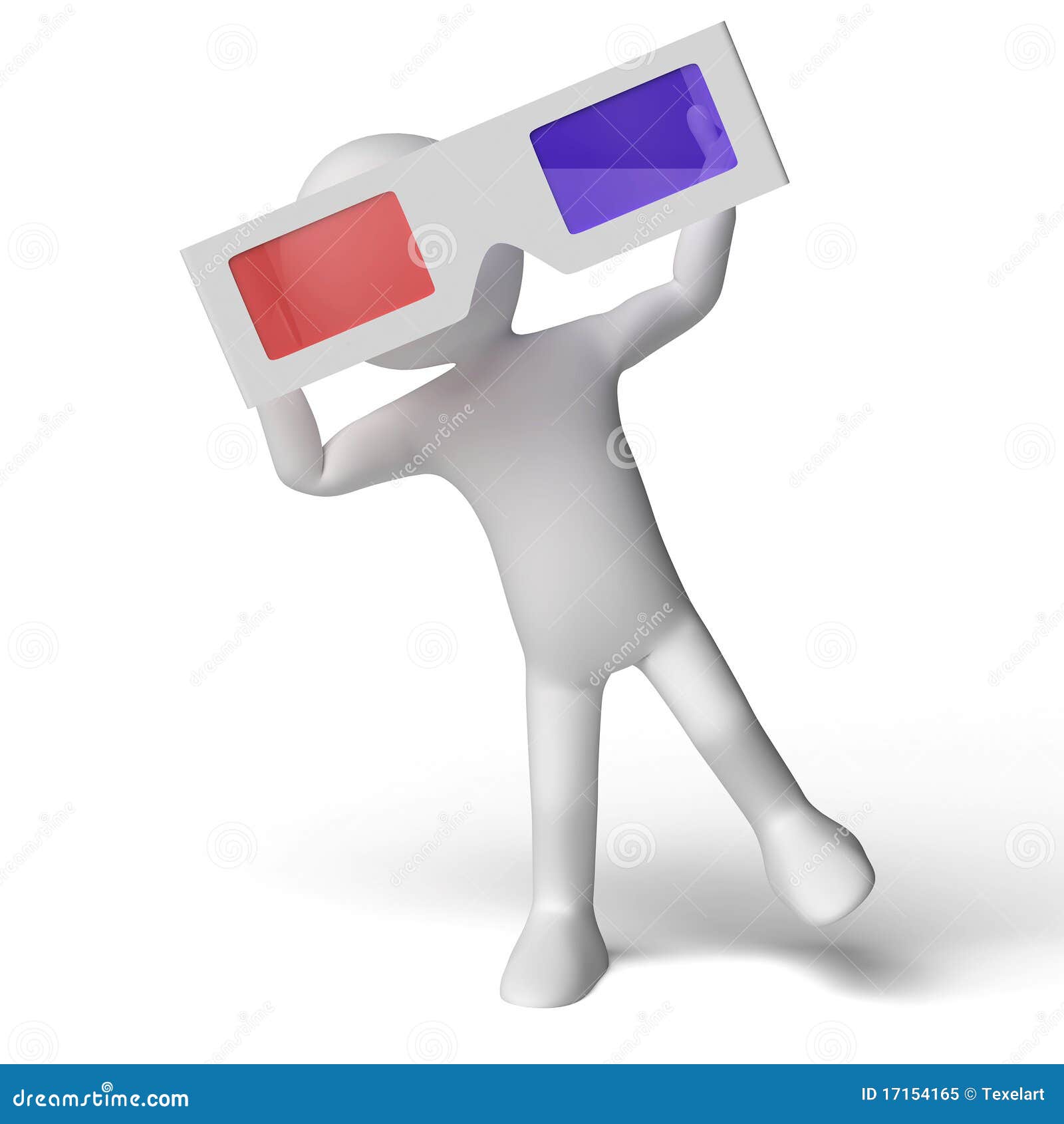 3D man with big 3D glasses stock illustration. Illustration of ...