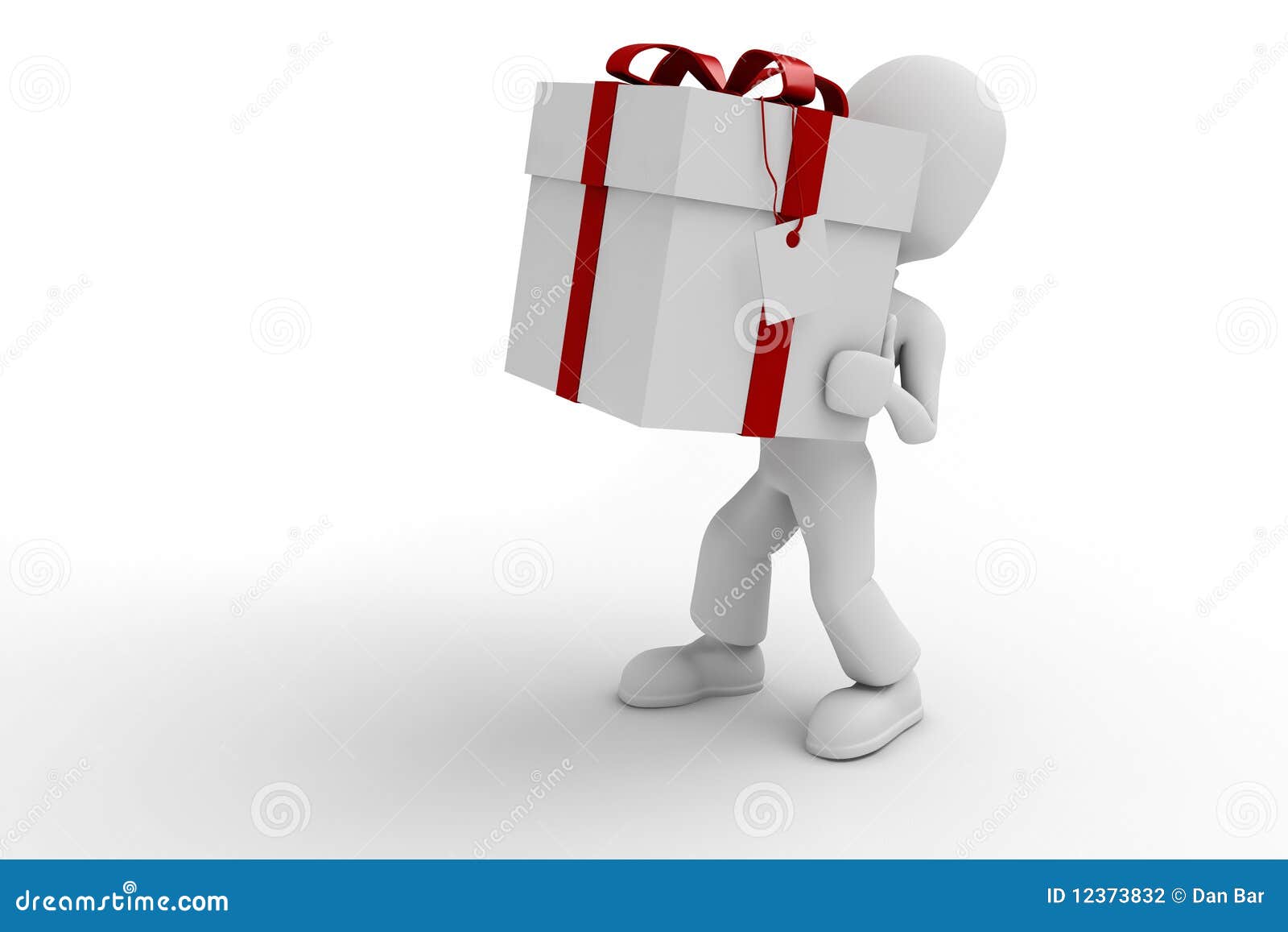 3d man with big present stock illustration. Illustration of present ...