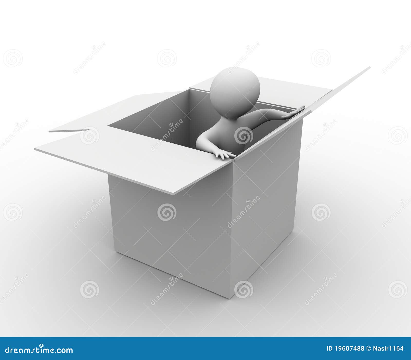 3d man in the box stock illustration. Illustration of celebration ...