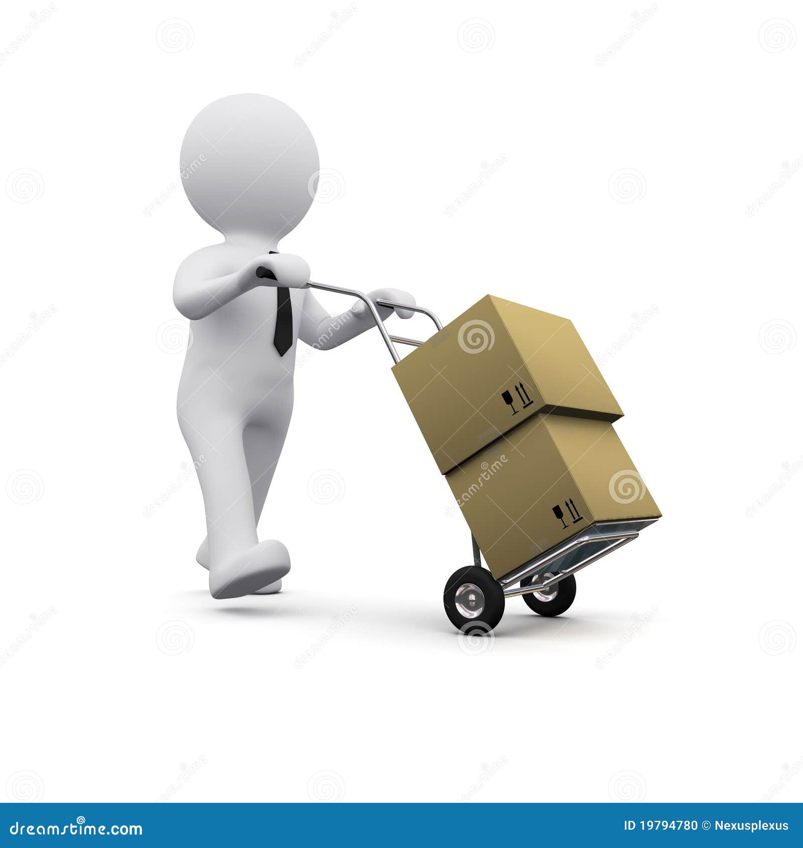 3D Man With Boxes Stock Photo - Image: 19794780