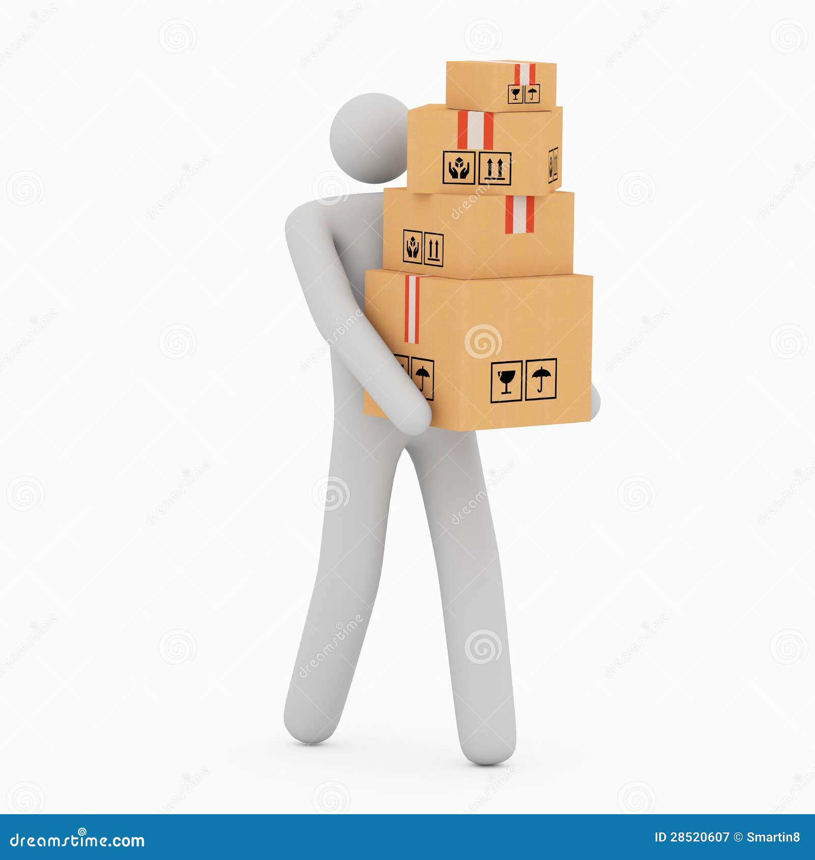 3D Man & Boxes Royalty-Free Stock Photo | CartoonDealer.com #28520607