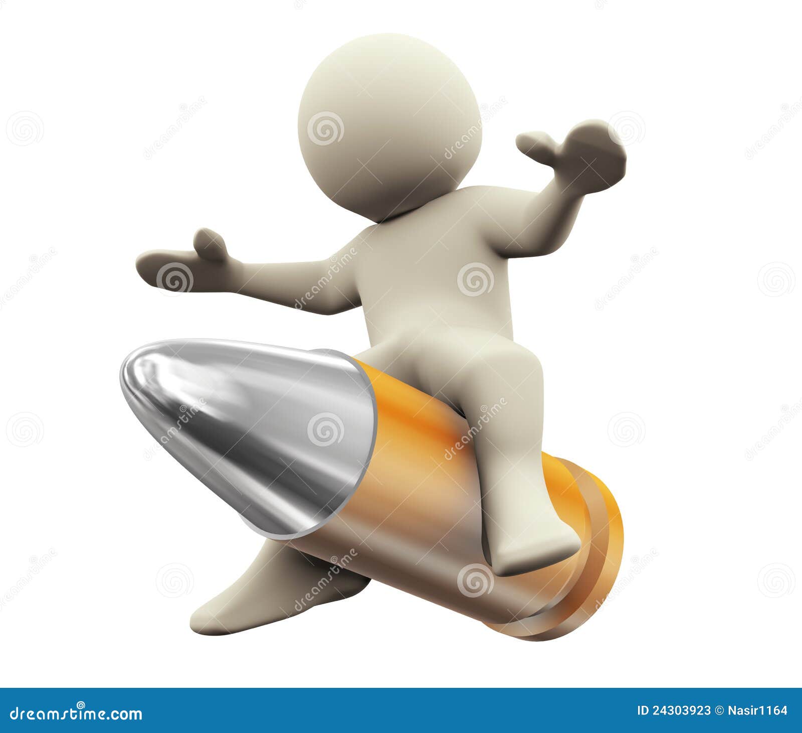 3d man bullet ride stock illustration. Illustration of lethal - 24303923