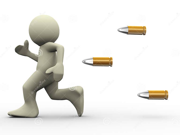 3d man and bullets stock illustration. Illustration of person - 23953444