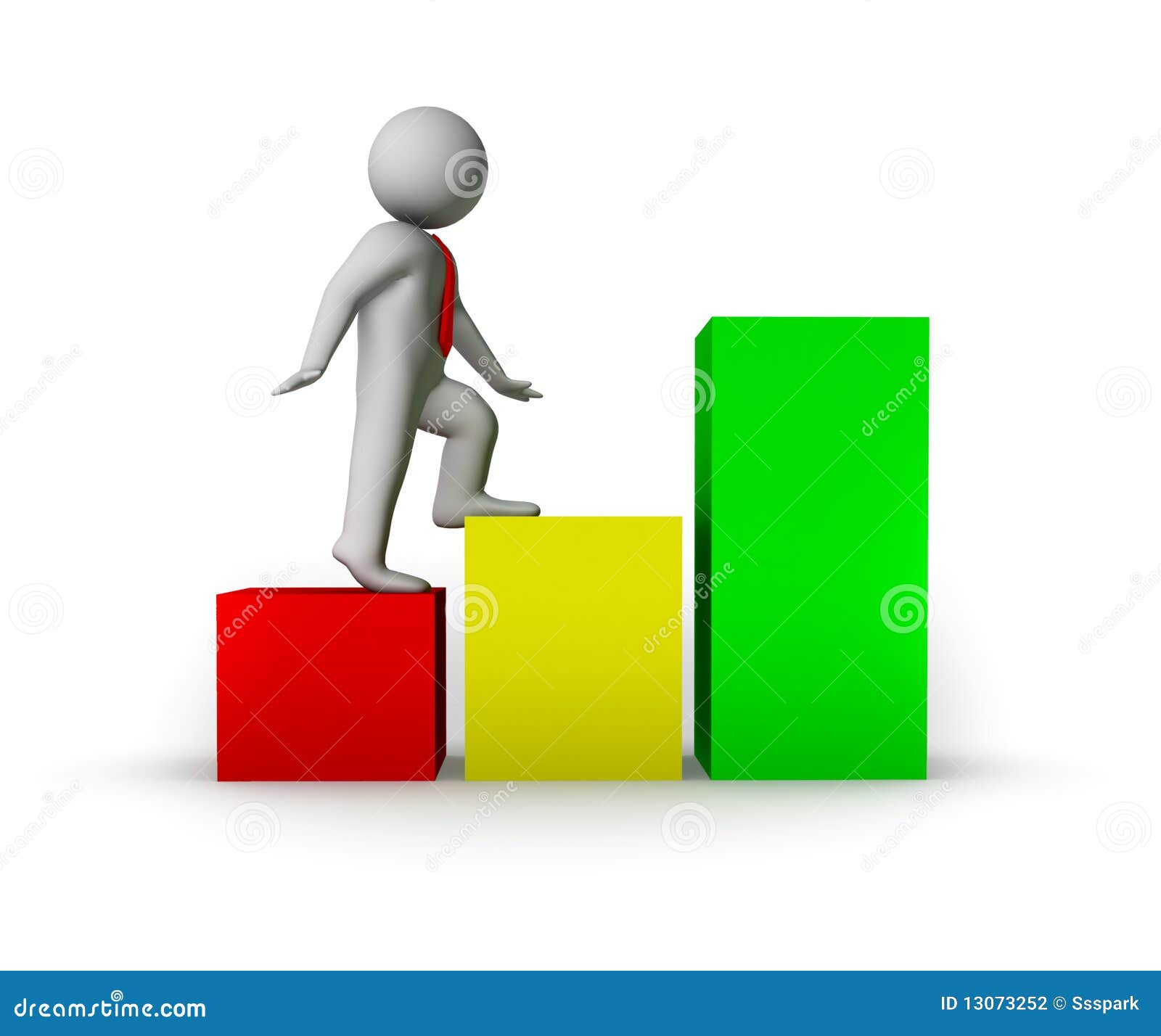 3d man with business chart stock illustration. Illustration of graph ...
