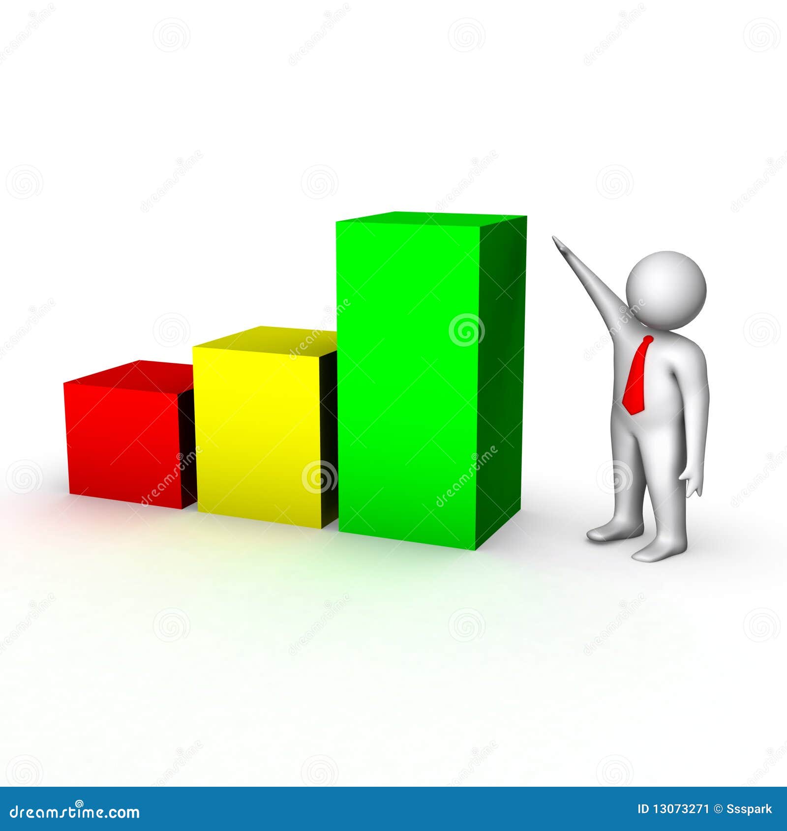 3d man with business chart stock illustration. Illustration of people ...