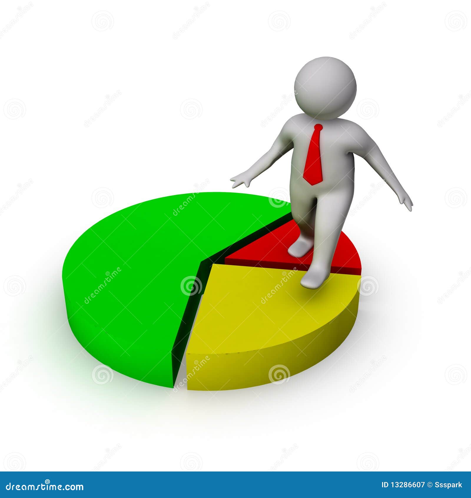 3d man with business chart stock illustration. Illustration of ...