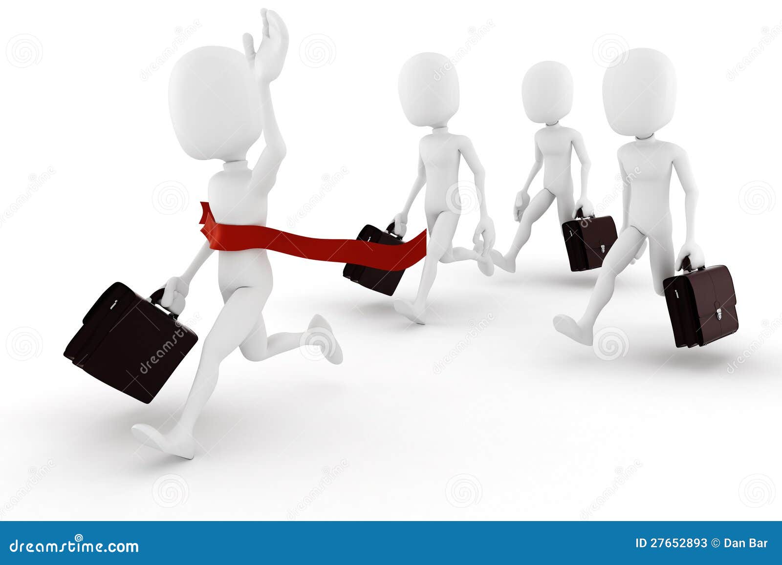 3d Man Business Competition Stock Illustration - Illustration of ...