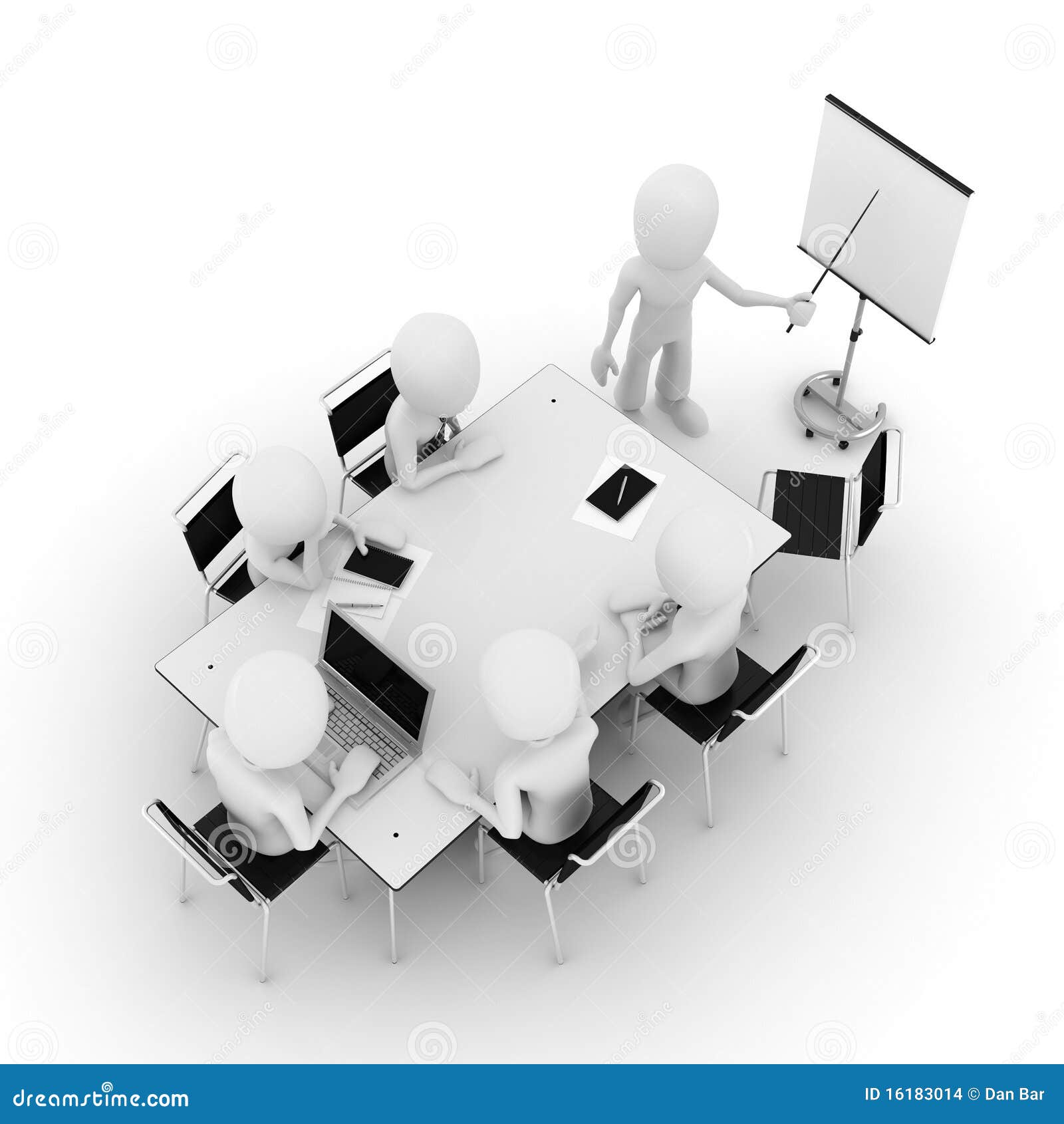 3d Man, Business Meeting-isolated on White Stock Illustration ...