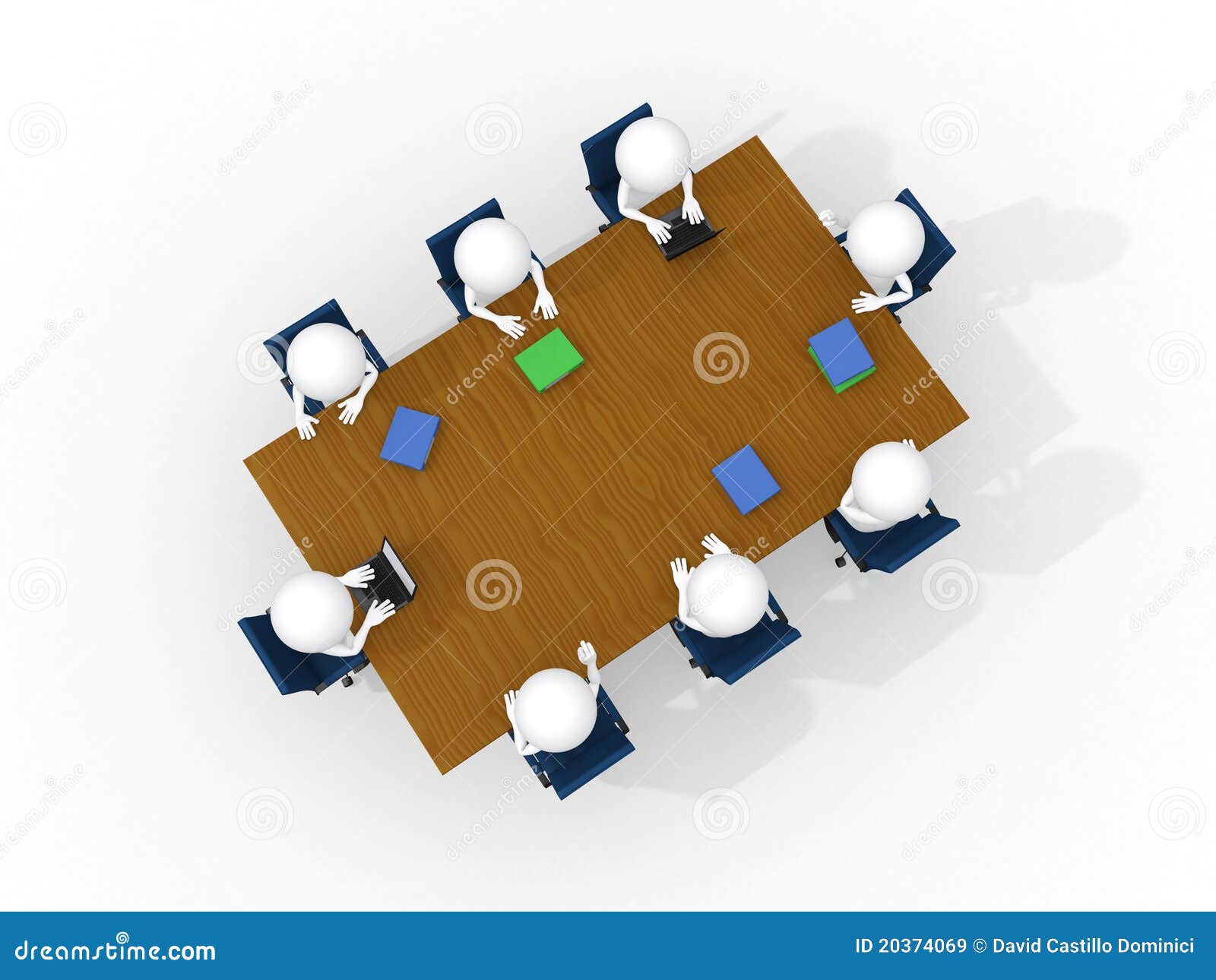 3d Man, Business Meeting, Isolated on White Stock Illustration ...