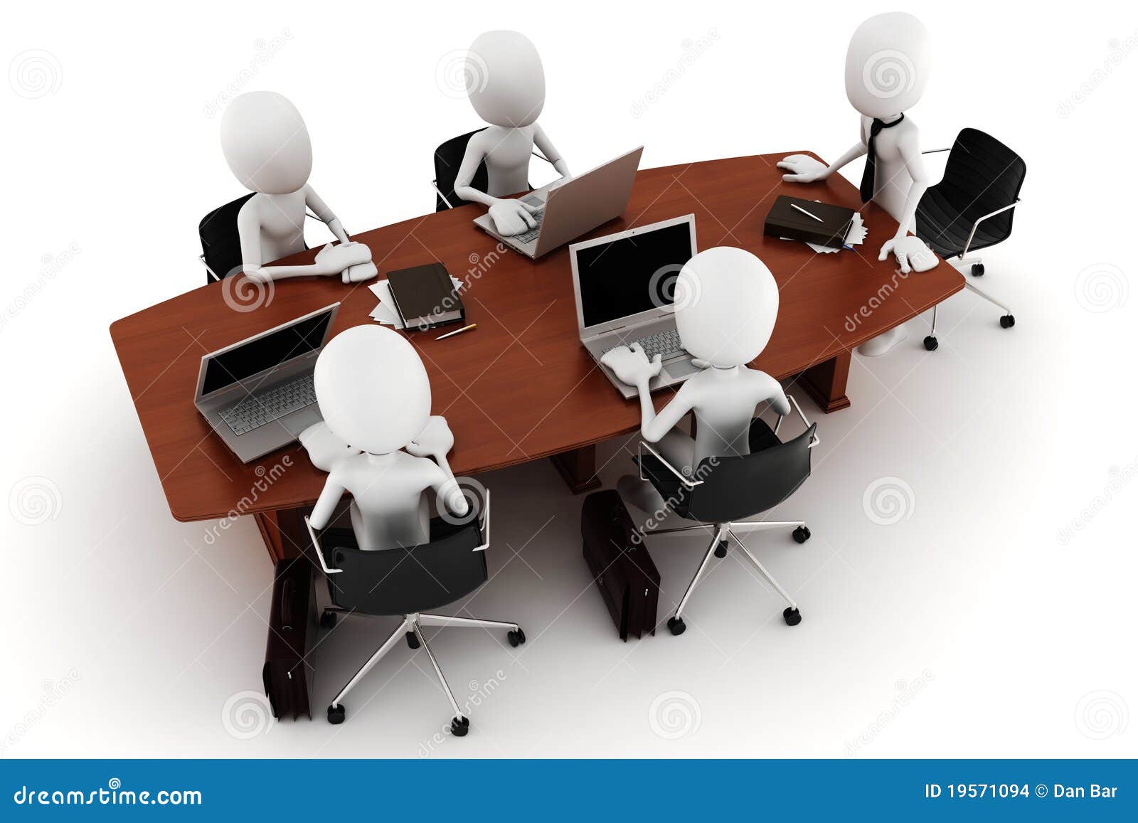 3d Man Business Meeting - on White Stock Illustration - Illustration of ...