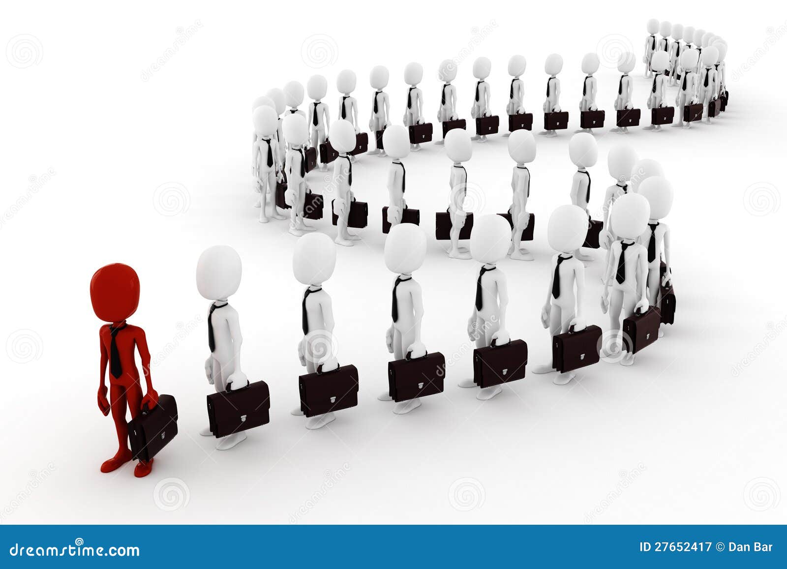 3d Man Business Men Following the Leader Stock Illustration ...