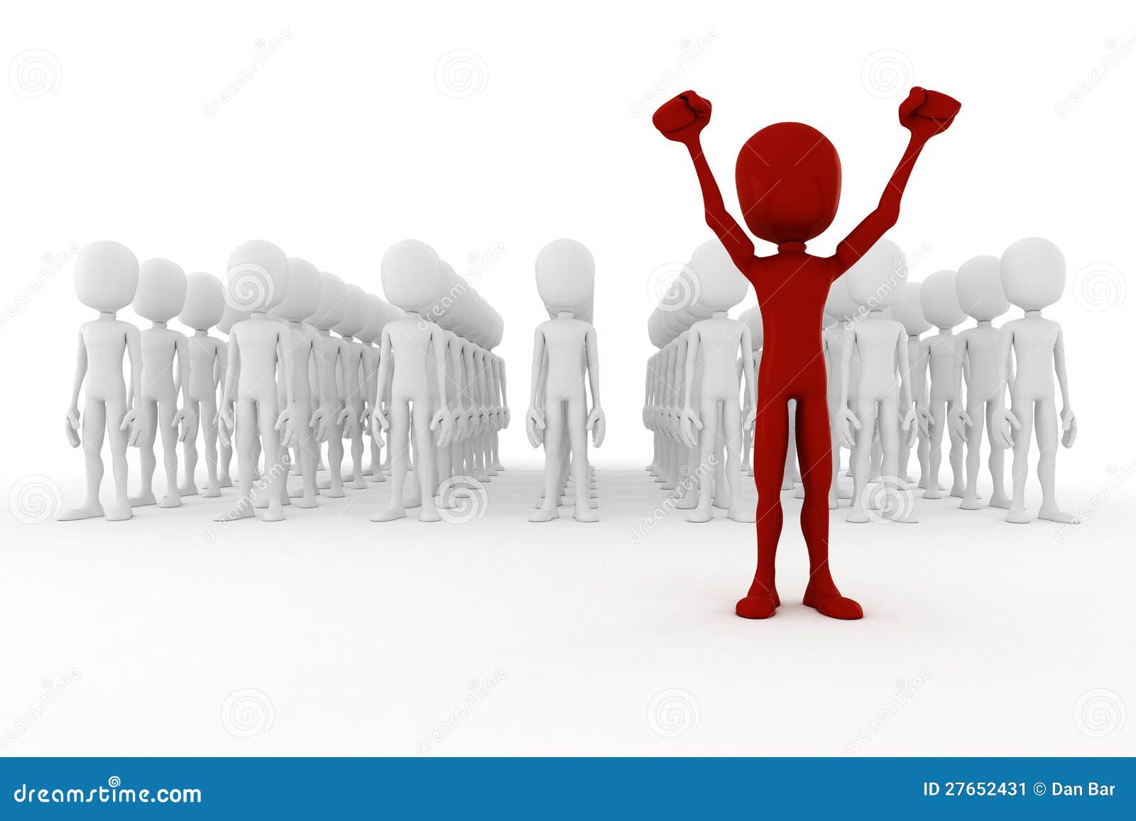 3d Man Business Men Following the Leader Stock Illustration ...