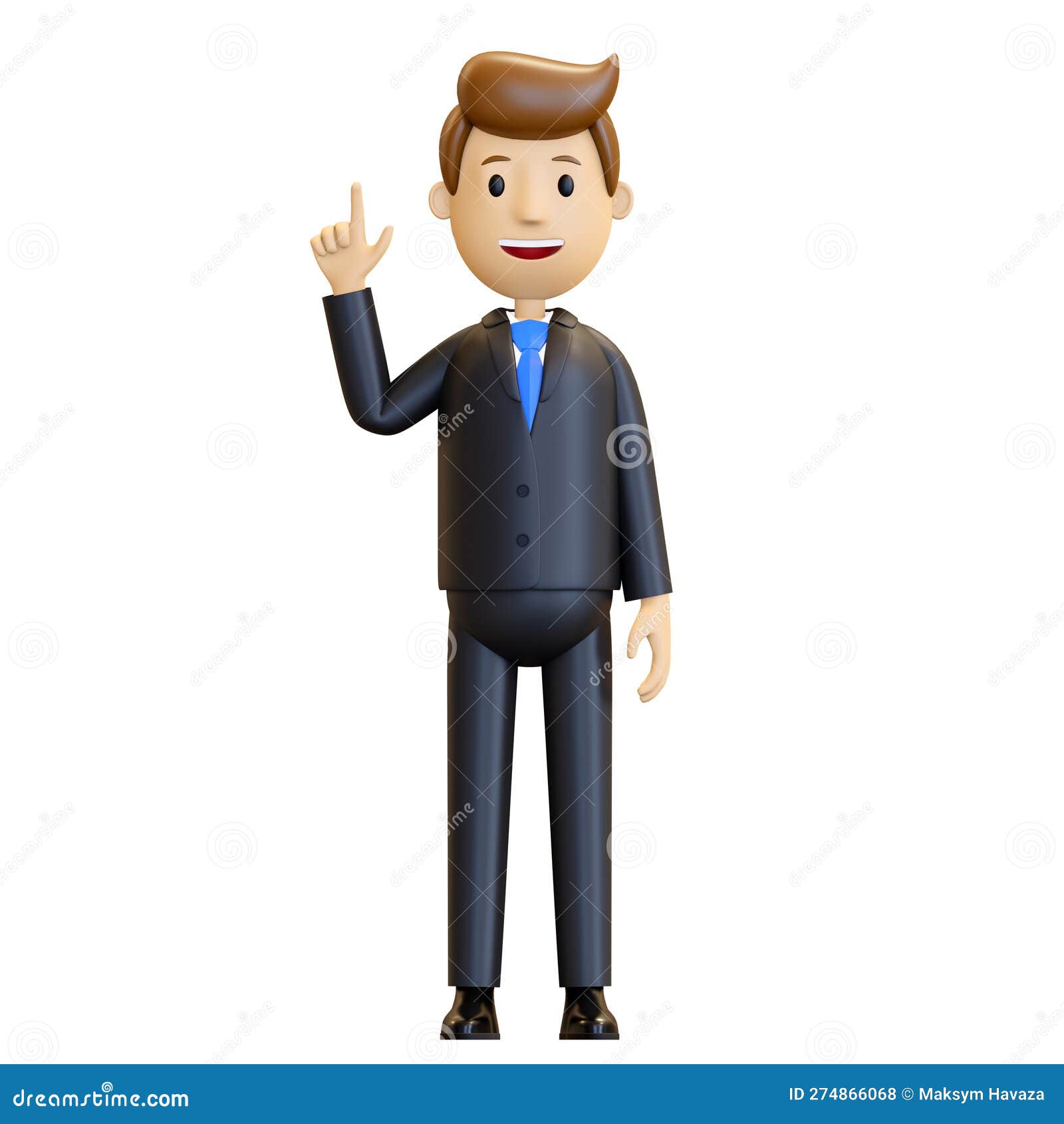 3d Man. Businessman in a Suit. the Office Worker Raised a Finger 库存例证 ...