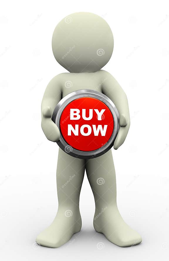 3d man buy now button stock illustration. Illustration of income - 24053823