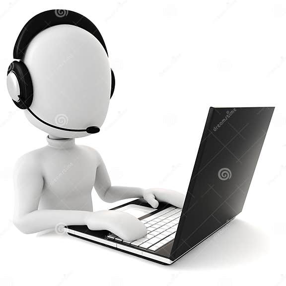 3d man - call center stock illustration. Illustration of center - 13953506