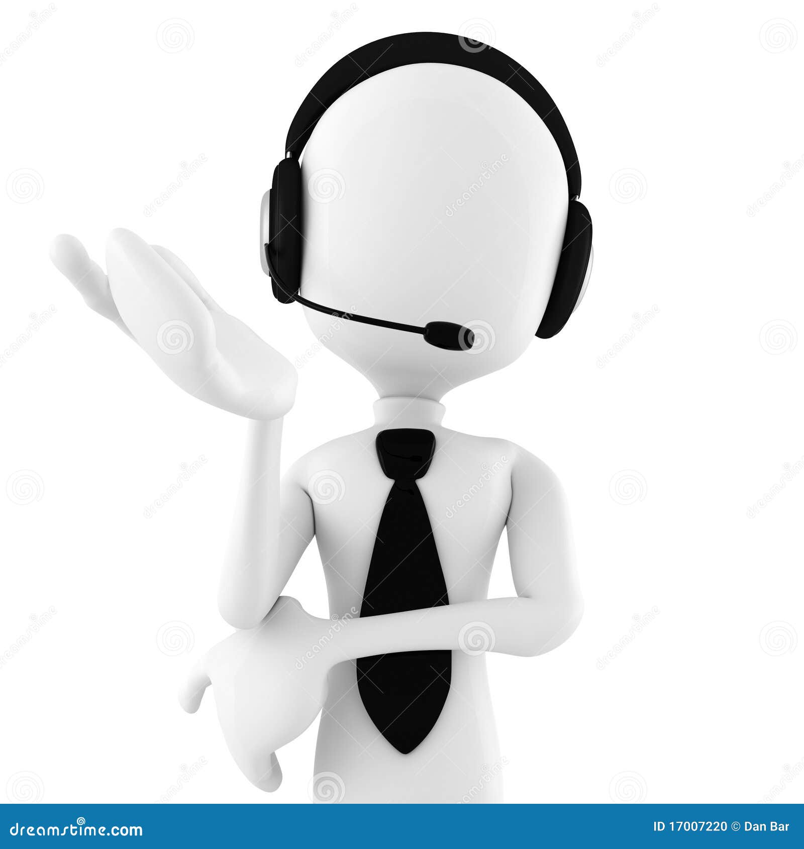 3d Man Call Center Offering Support Stock Illustration - Illustration ...