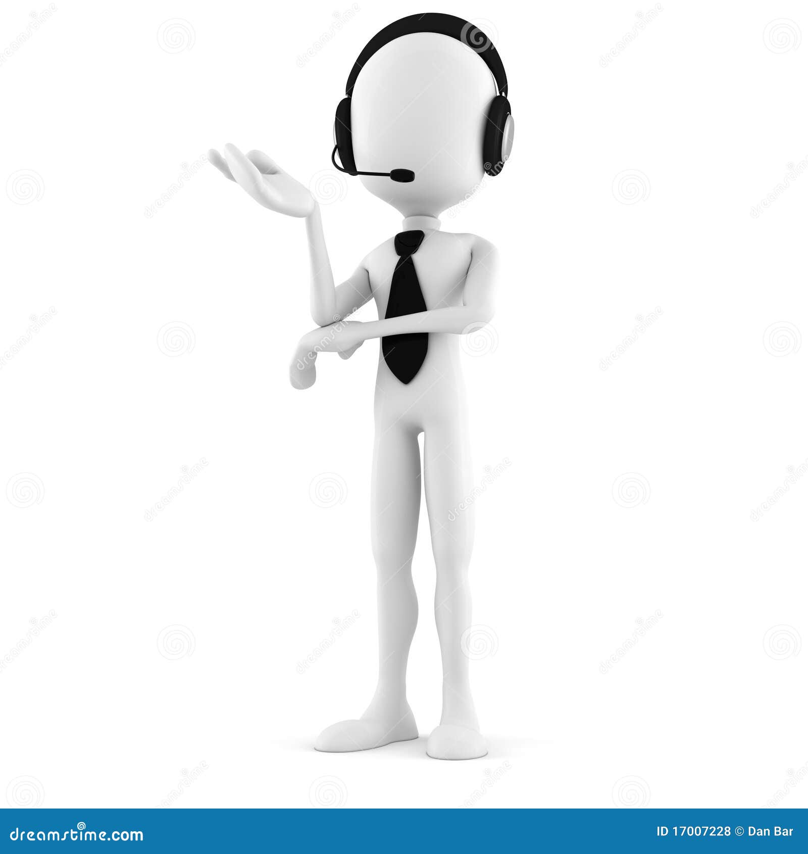 3d Man Call Center Offering Support Stock Illustration - Illustration ...